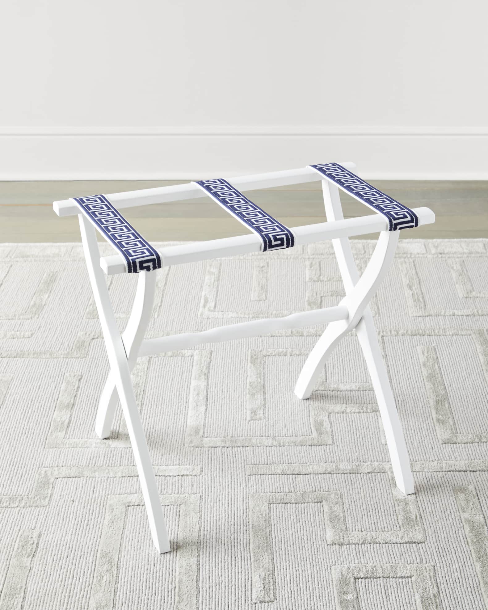 Gate House Furniture Greek Key Straps Luggage Rack | Neiman Marcus
