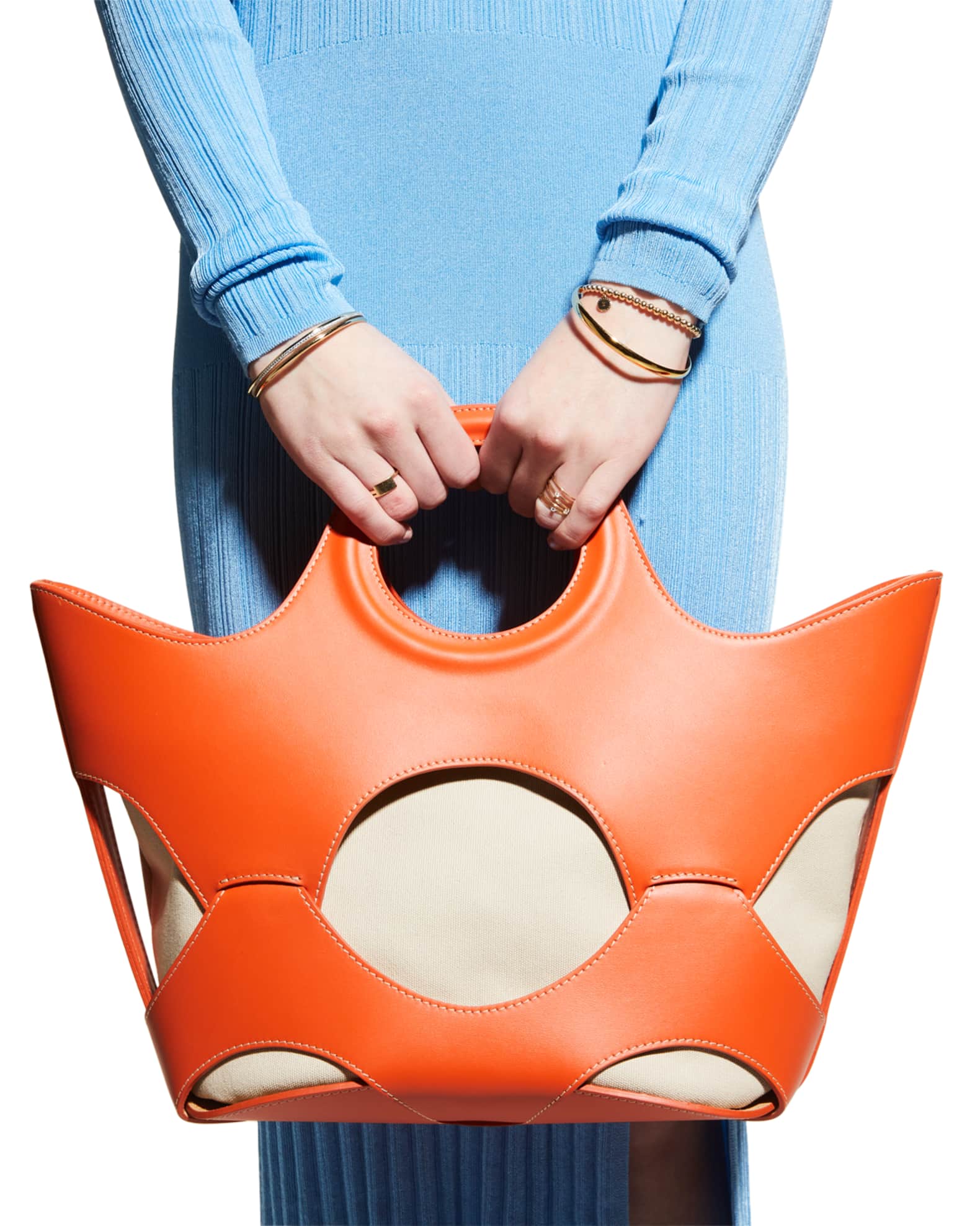 HEREU Onada Cutout Leather Tote Bag | Neiman Marcus