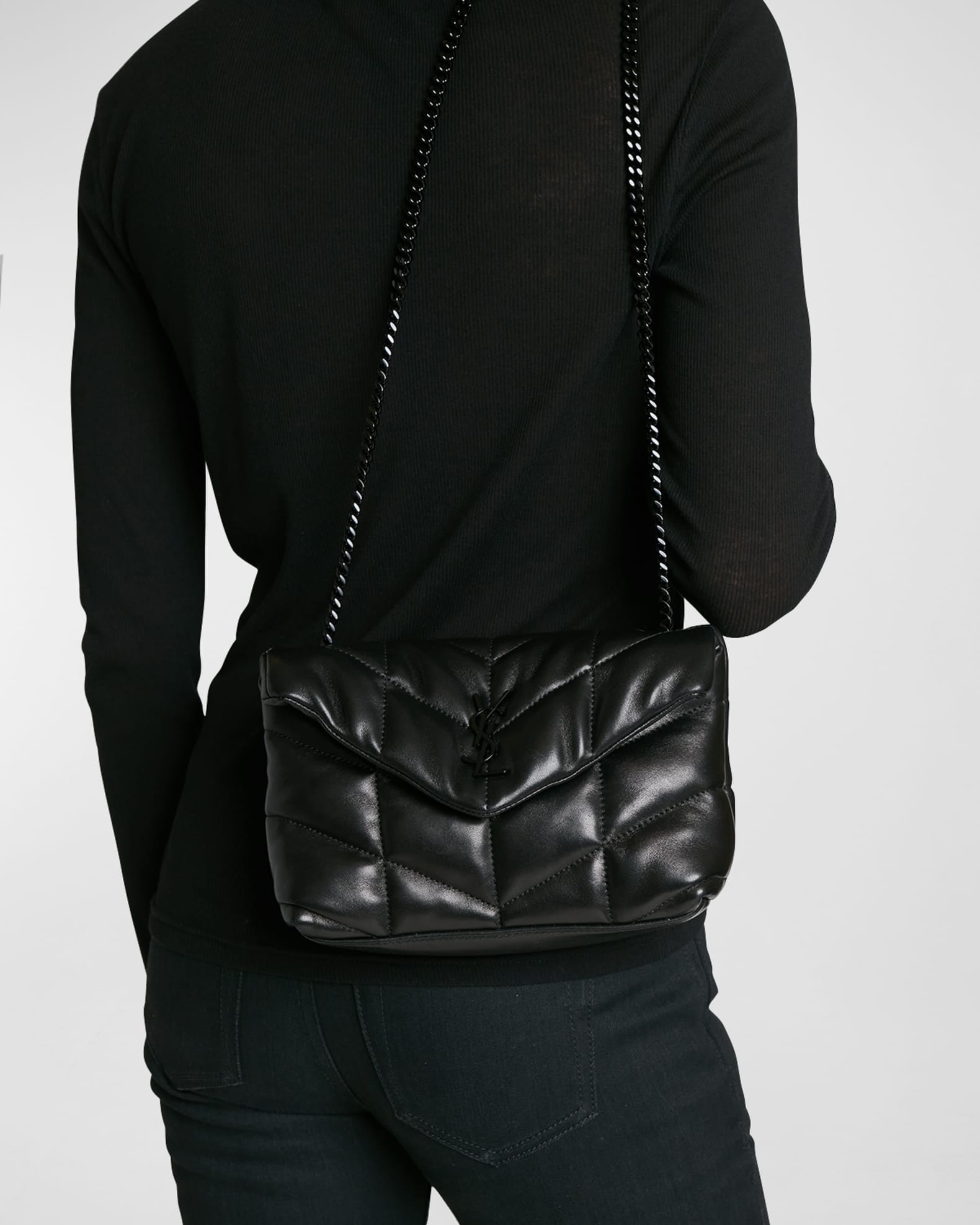 Saint Laurent Loulou Toy YSL Puffer Leather Crossbody Bag | Neiman Marcus