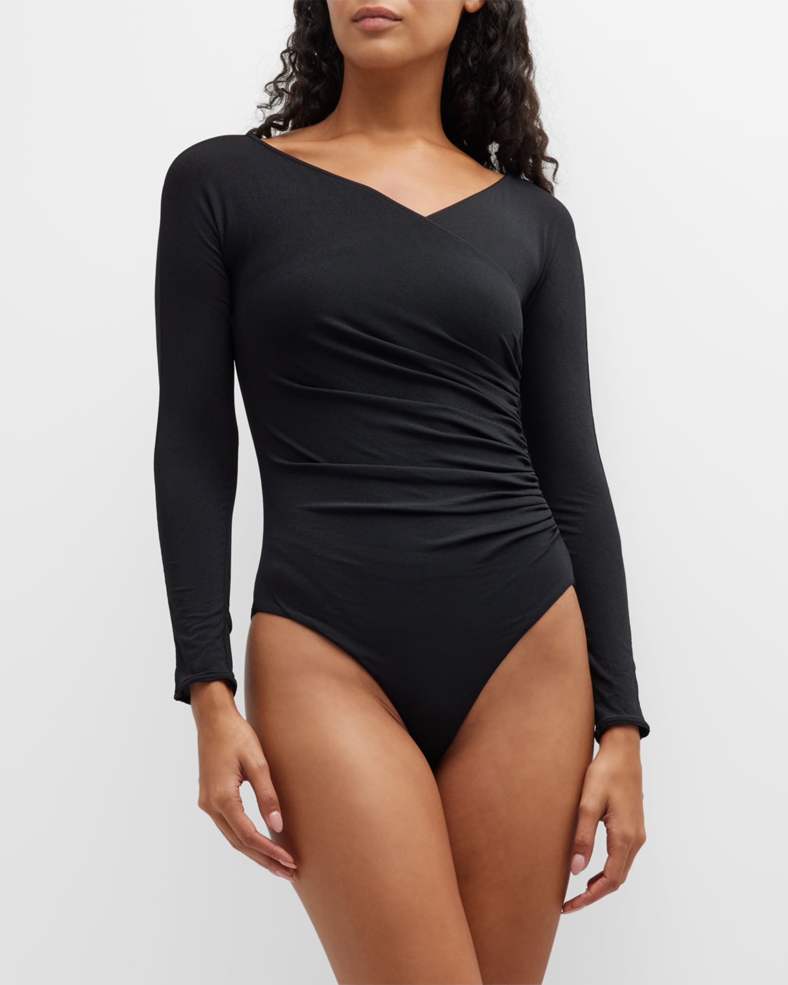 Wolford X Nao Takekoshi Ruched Off Shoulder Bodysuit Neiman Marcus