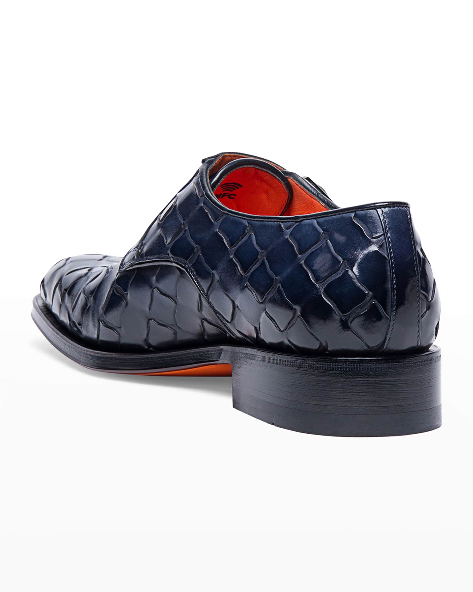 Santoni Men's Dizzier Double-Monk Strap Woven Leather Loafers | Neiman ...