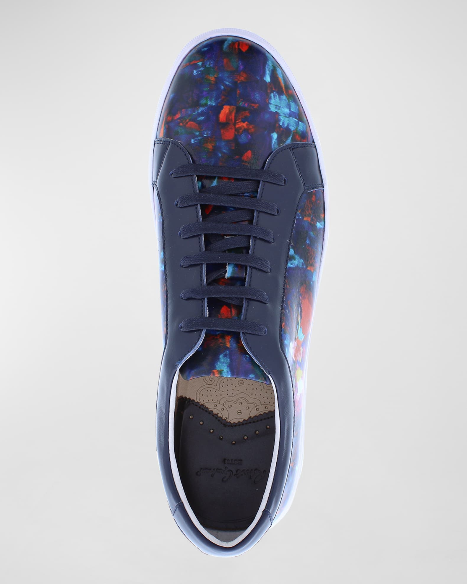 Robert Graham Men's Painted Leather Low-Top Sneakers | Neiman Marcus