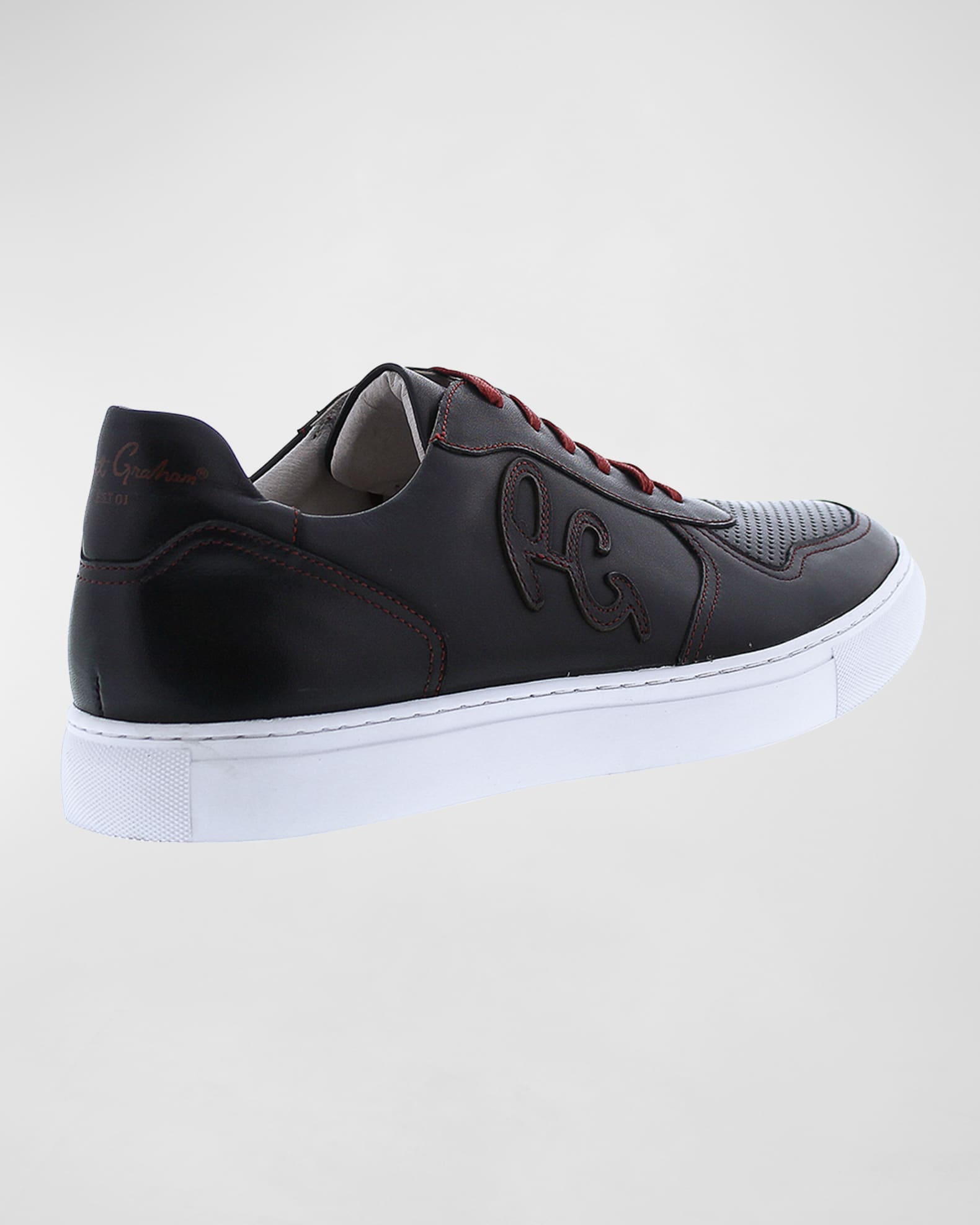 Robert Graham Men's Leather RG-Logo Low-Top Sneakers | Neiman Marcus
