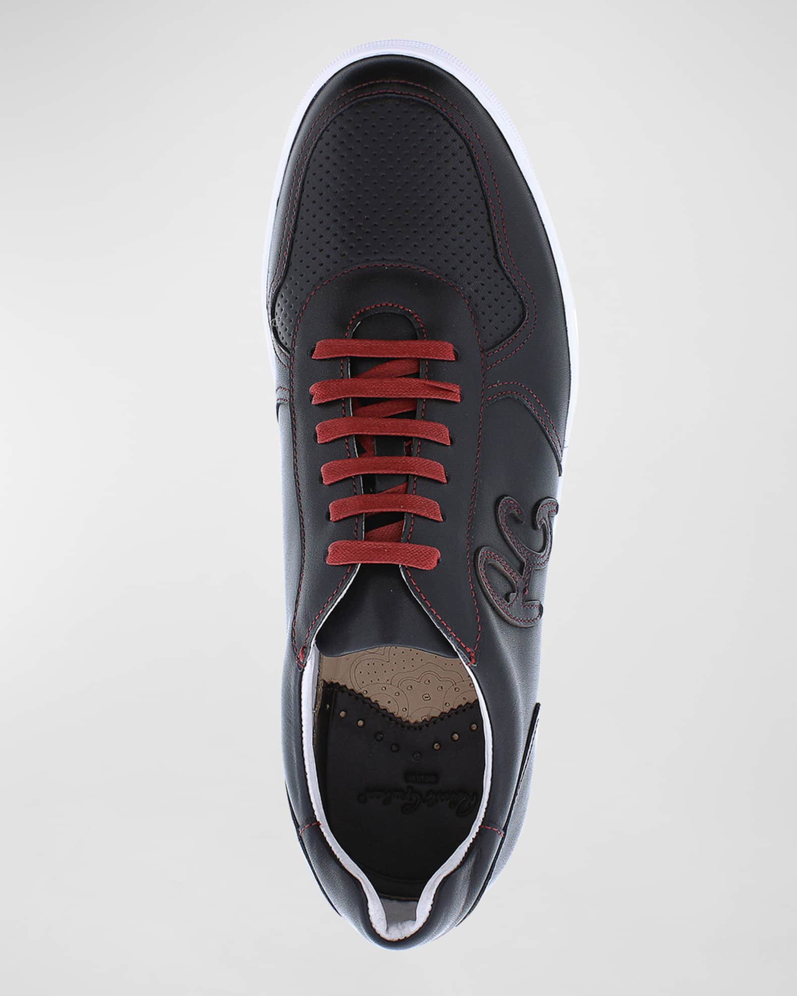 Robert Graham Men's Leather RG-Logo Low-Top Sneakers | Neiman Marcus