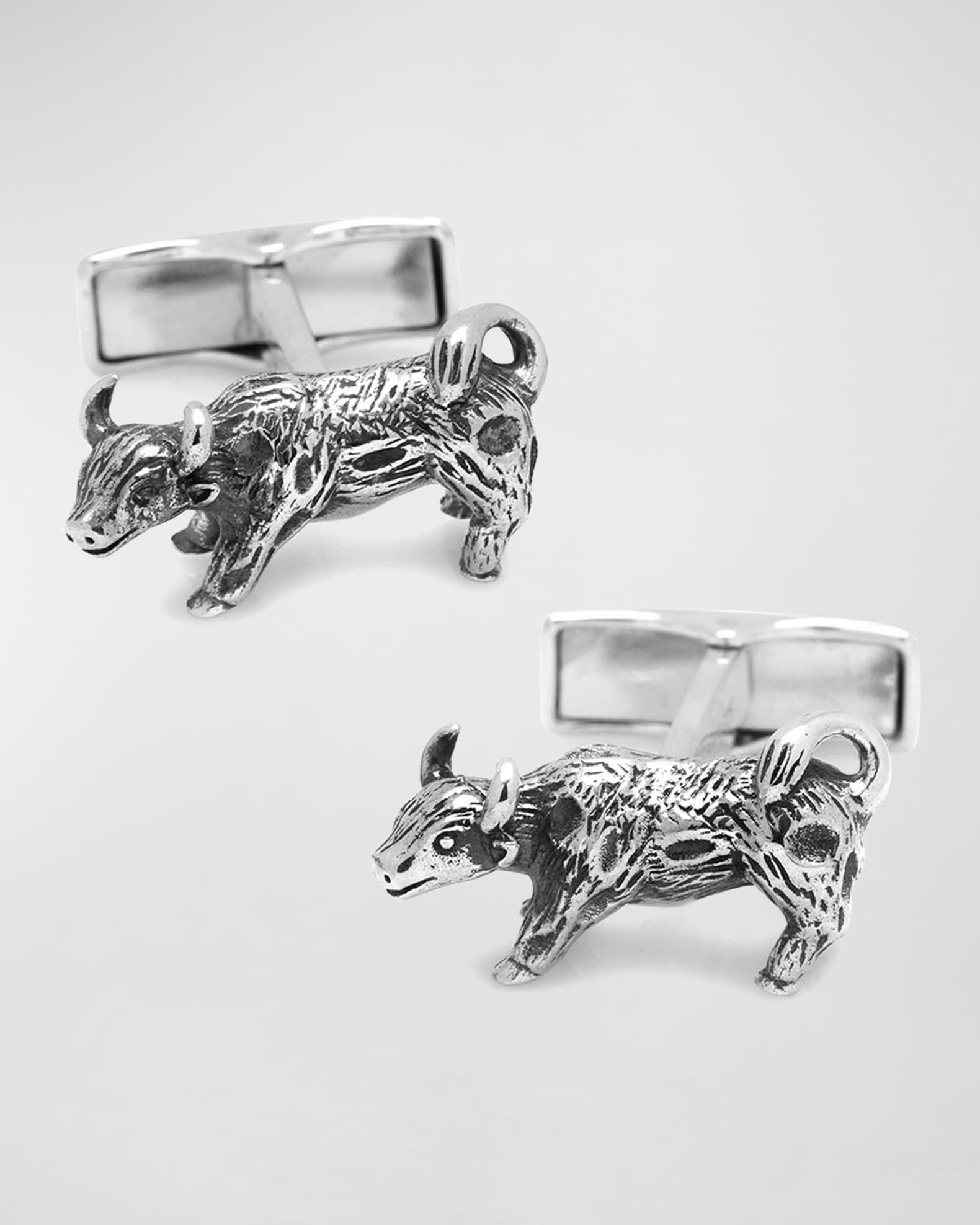 Cufflinks Inc. Men's Sterling Silver Bull Cufflinks | Neiman Marcus