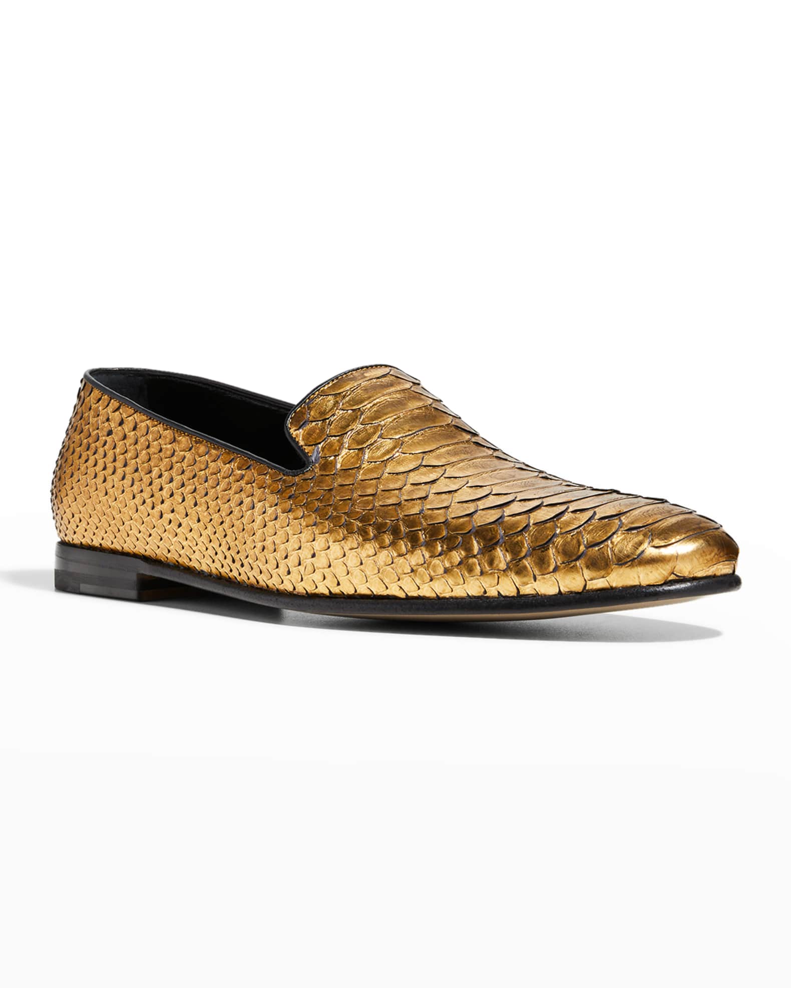 Manolo Blahnik Men's 50th Anniversary "Mario" Genuine Python Loafers ...