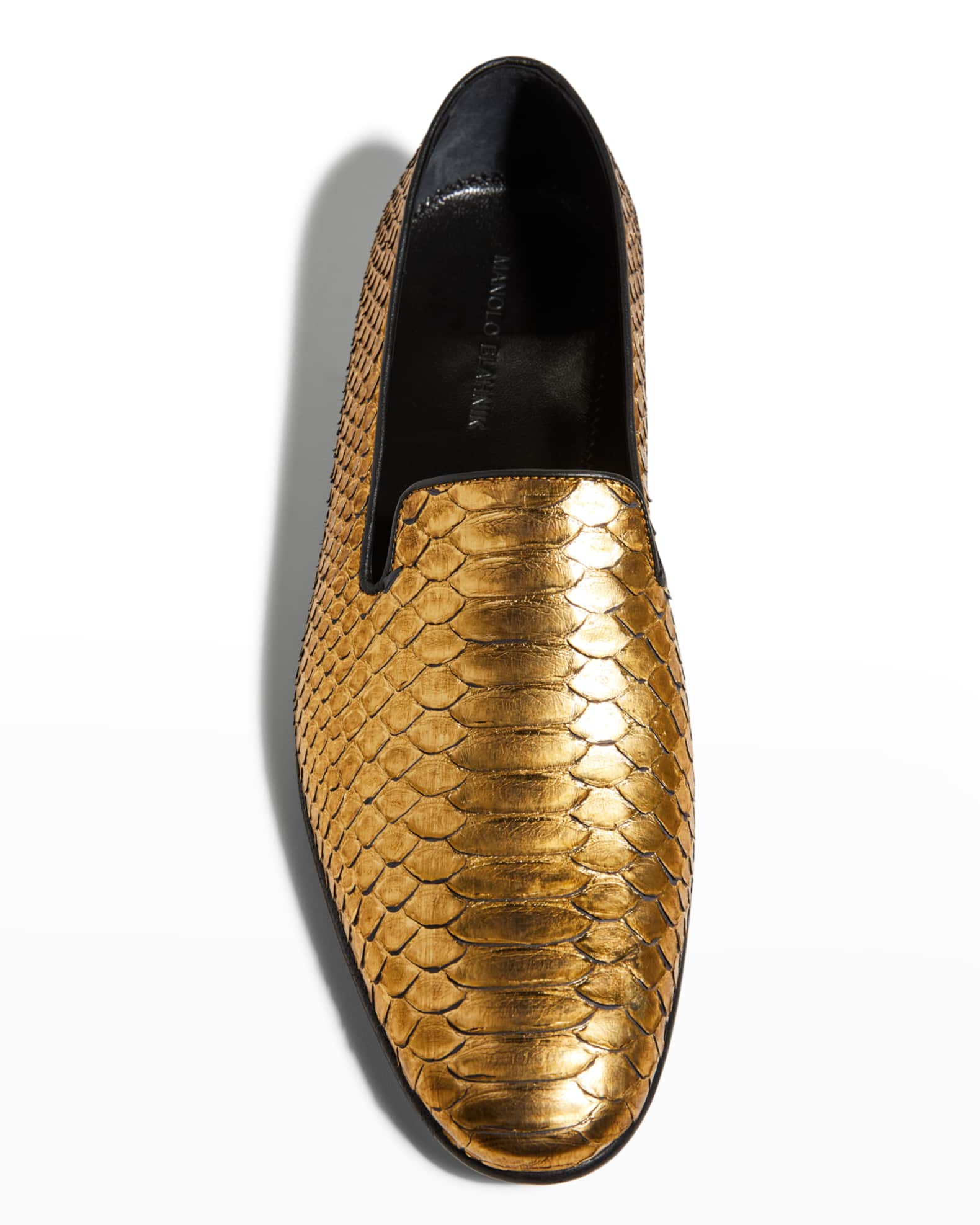 Manolo Blahnik Men's 50th Anniversary "Mario" Genuine Python Loafers ...