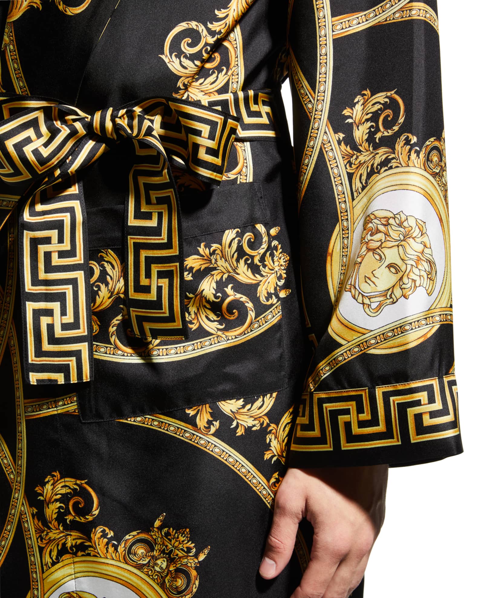Versace Men's Barocco-Print Robe | Neiman Marcus