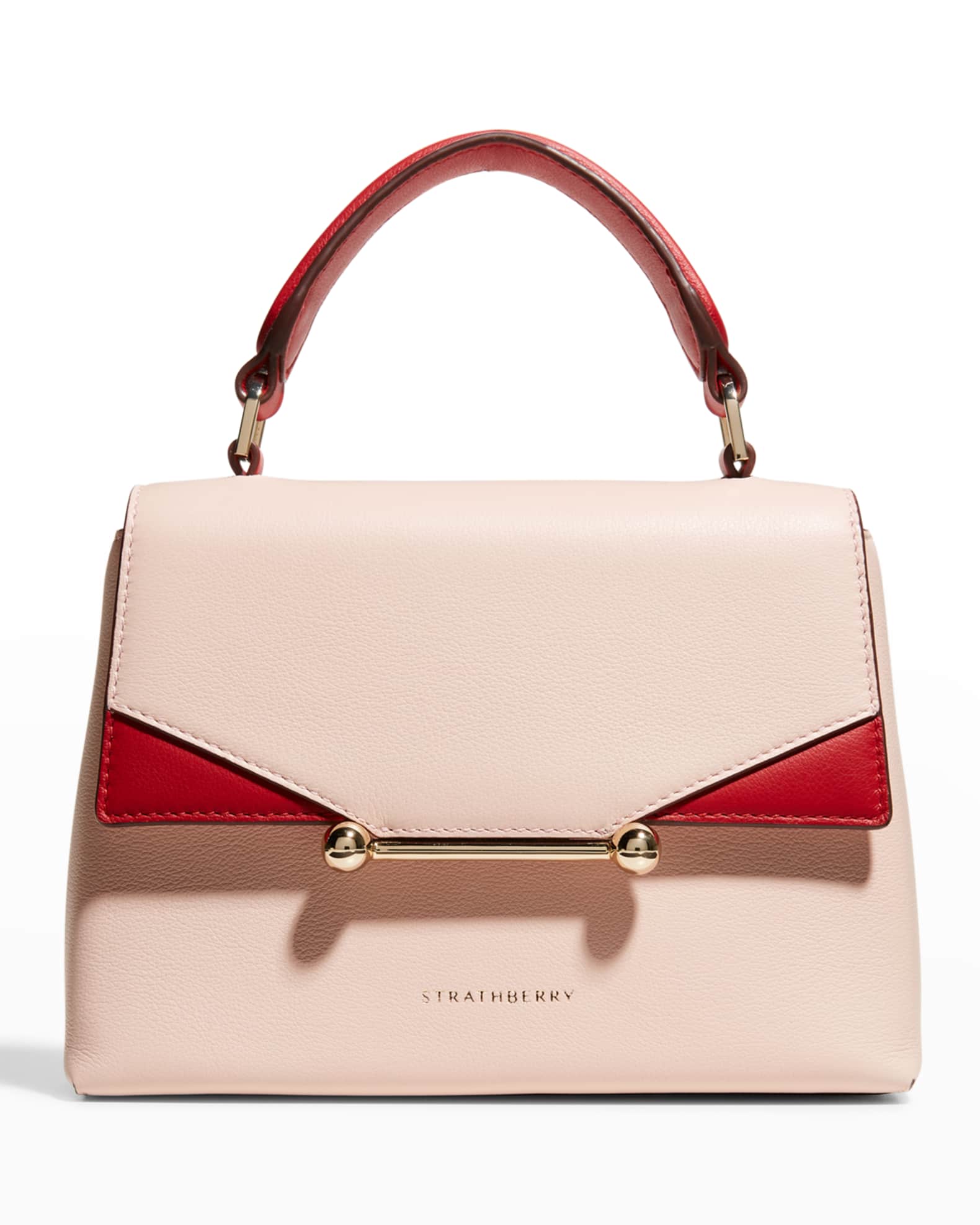 STRATHBERRY Trinity Mini Bicolor Leather Top-Handle Bag | Neiman Marcus
