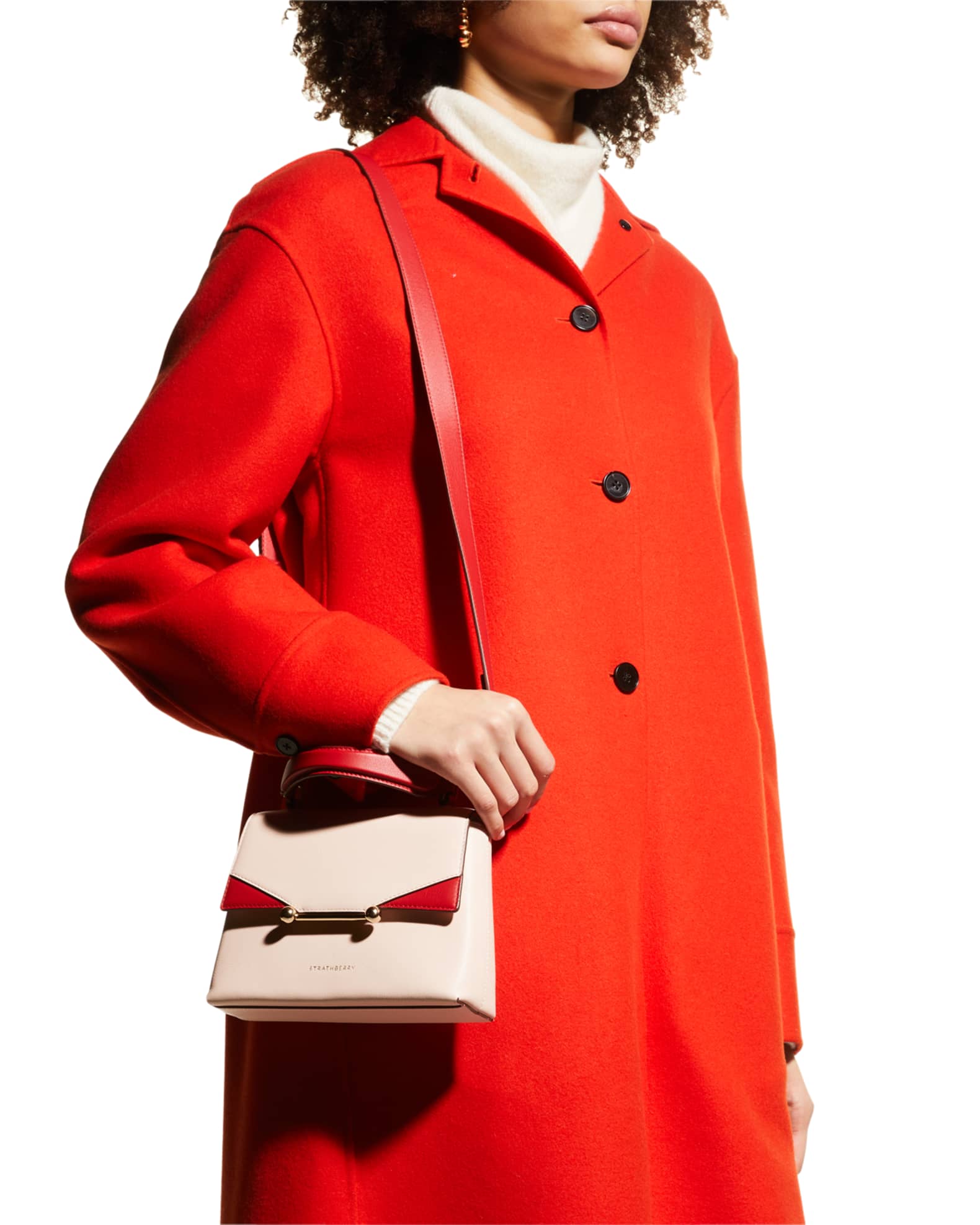STRATHBERRY Trinity Mini Bicolor Leather Top-Handle Bag | Neiman Marcus