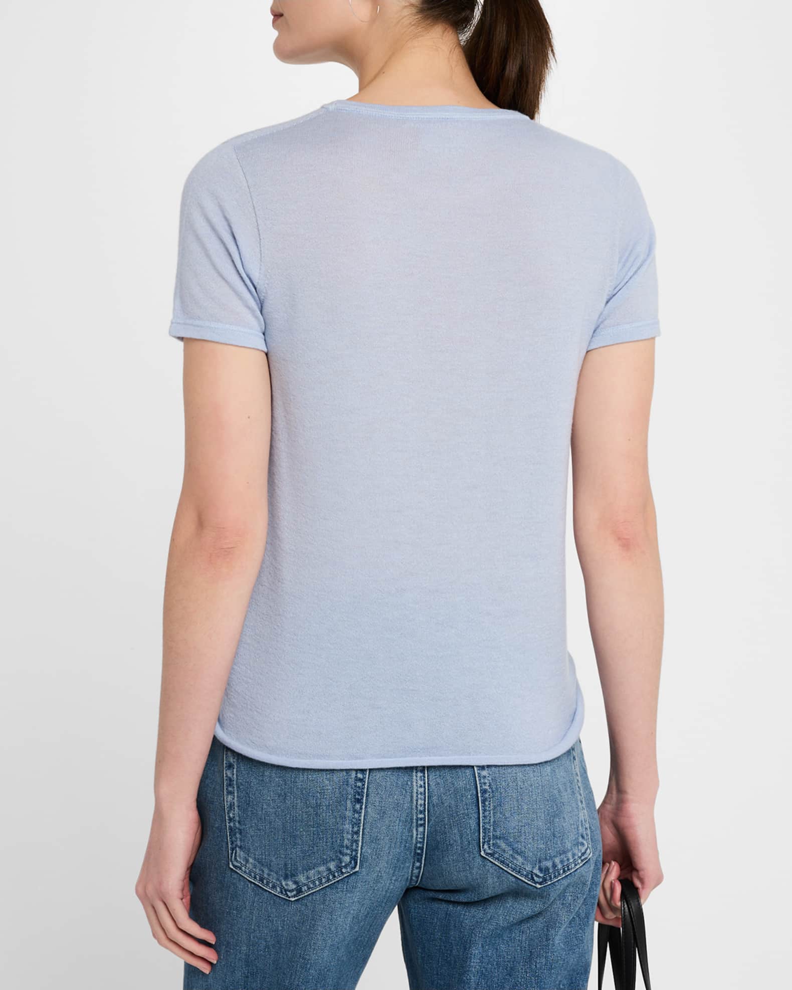 Machine Washable Cashmere Crewneck Top | Neiman Marcus