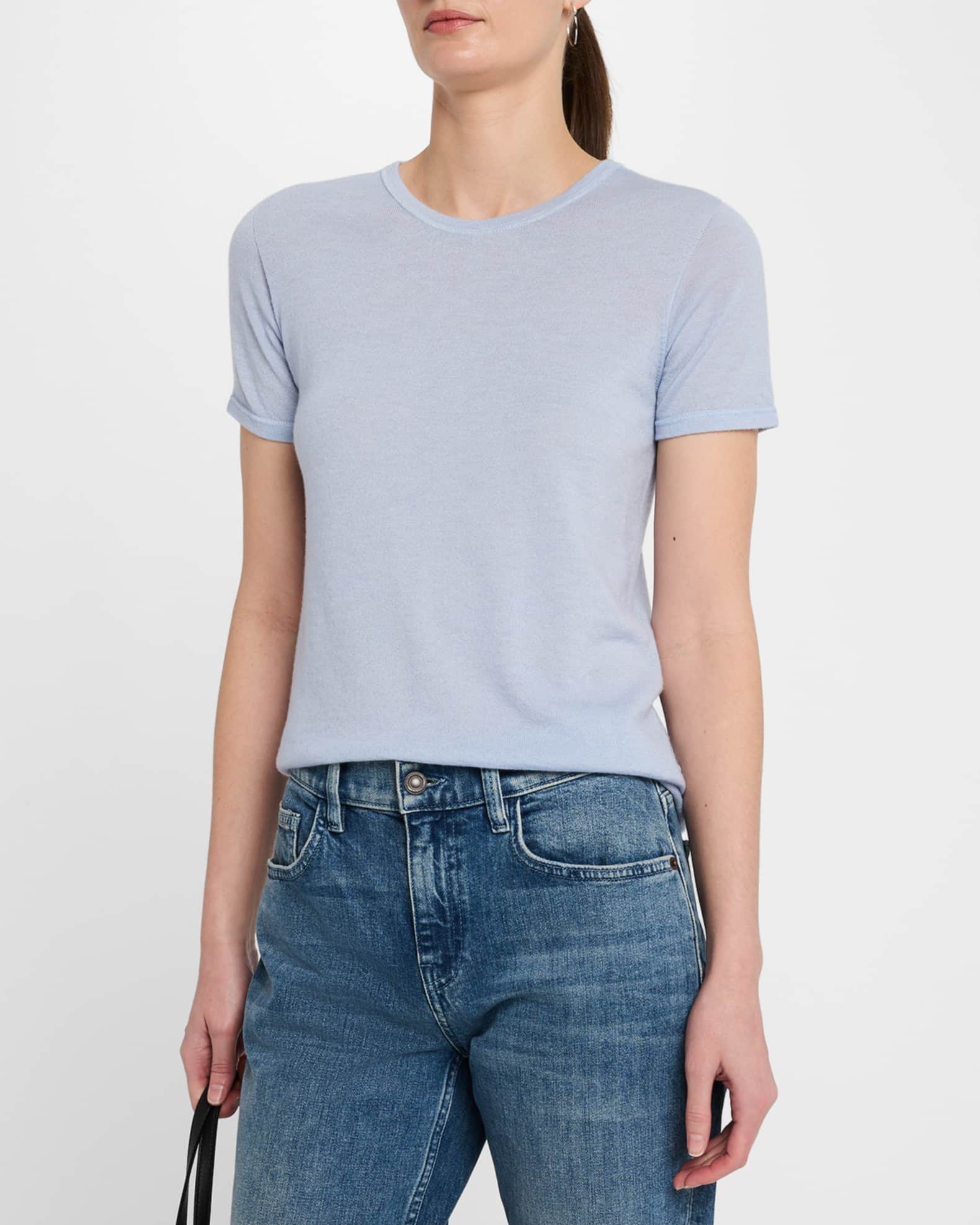 Machine Washable Cashmere Crewneck Top | Neiman Marcus