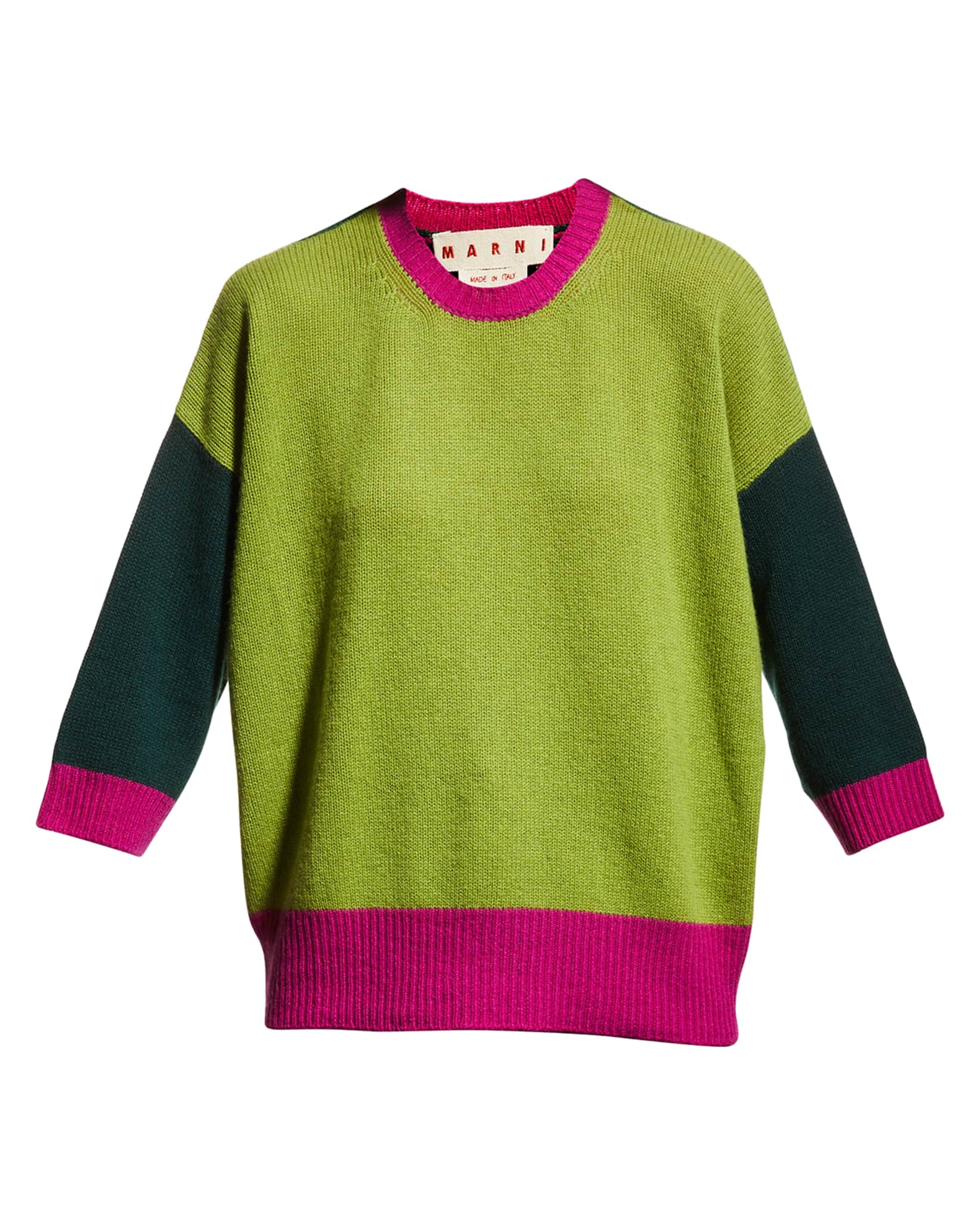 Marni Colorblock Cashmere Sweater | Neiman Marcus