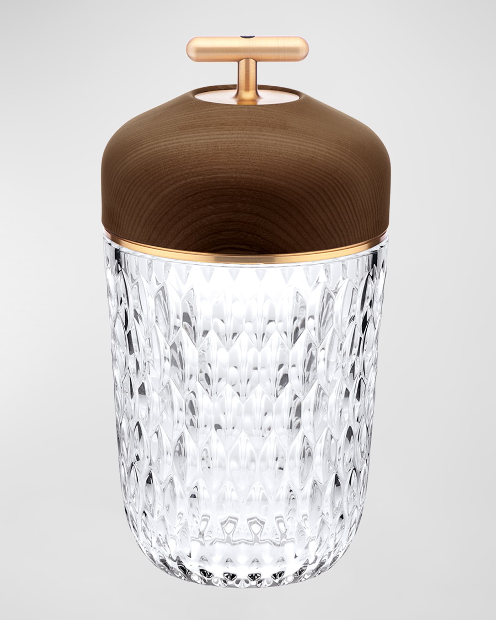 Saint Louis Crystal Folia Dark Wood Portable Lamp | Neiman Marcus