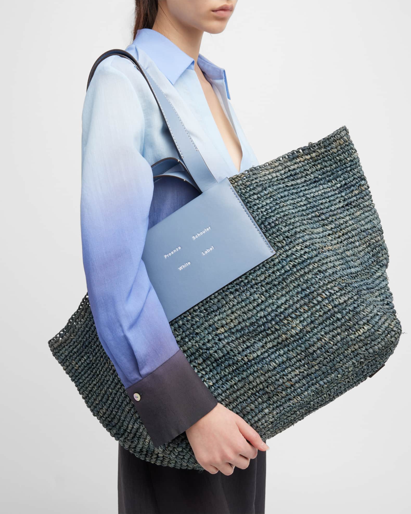 Proenza Schouler White Label Morris XL Raffia Tote Bag | Neiman Marcus