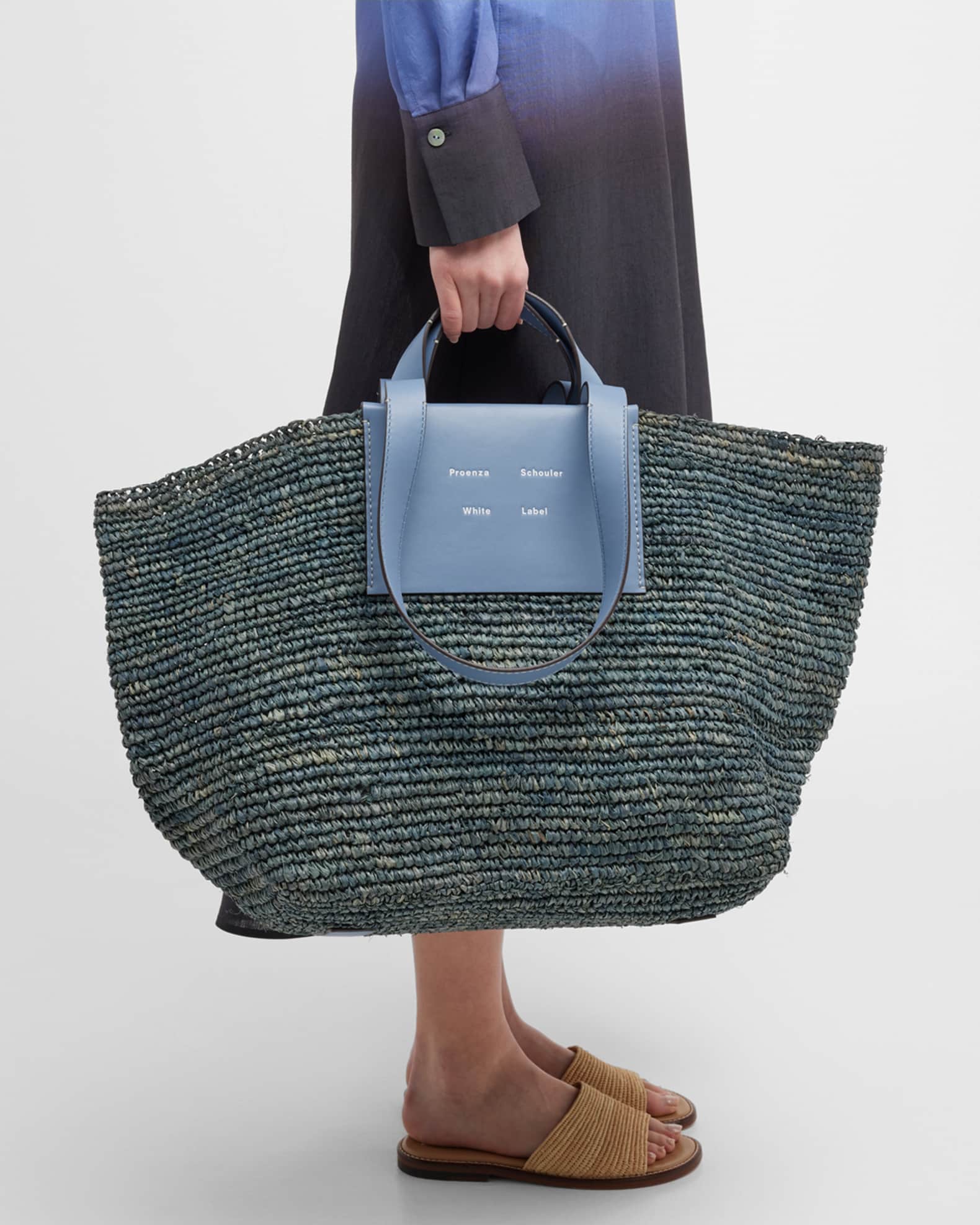 Proenza Schouler White Label Morris XL Raffia Tote Bag | Neiman Marcus