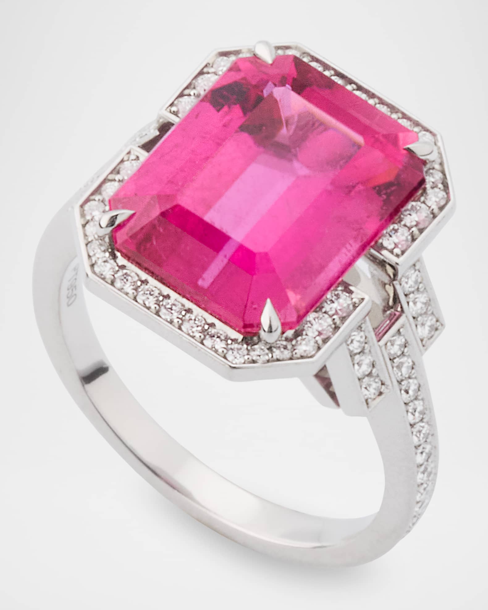 Robert Erich Platinum Pink Tourmaline and Diamond Statement Ring ...
