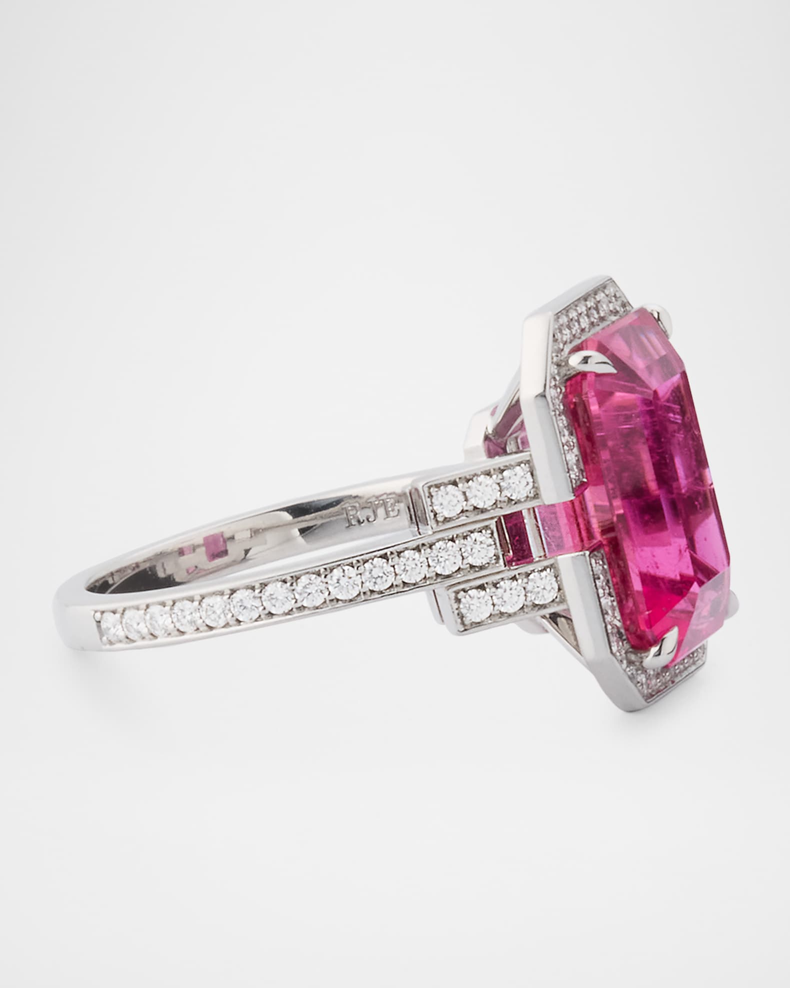 Robert Erich Platinum Pink Tourmaline and Diamond Statement Ring ...
