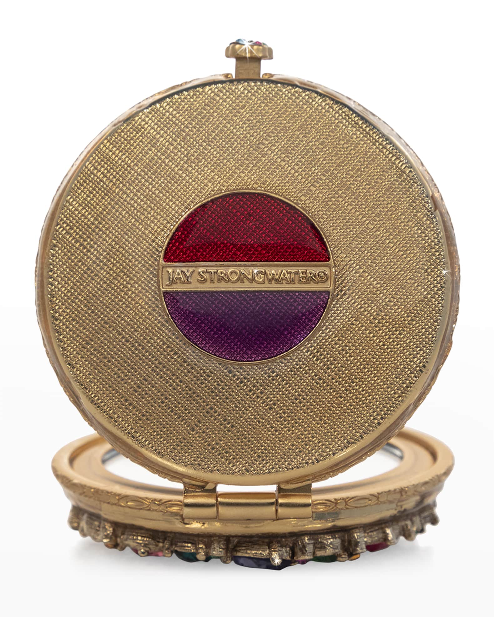 Jay Strongwater Jeweled Round Compact | Neiman Marcus