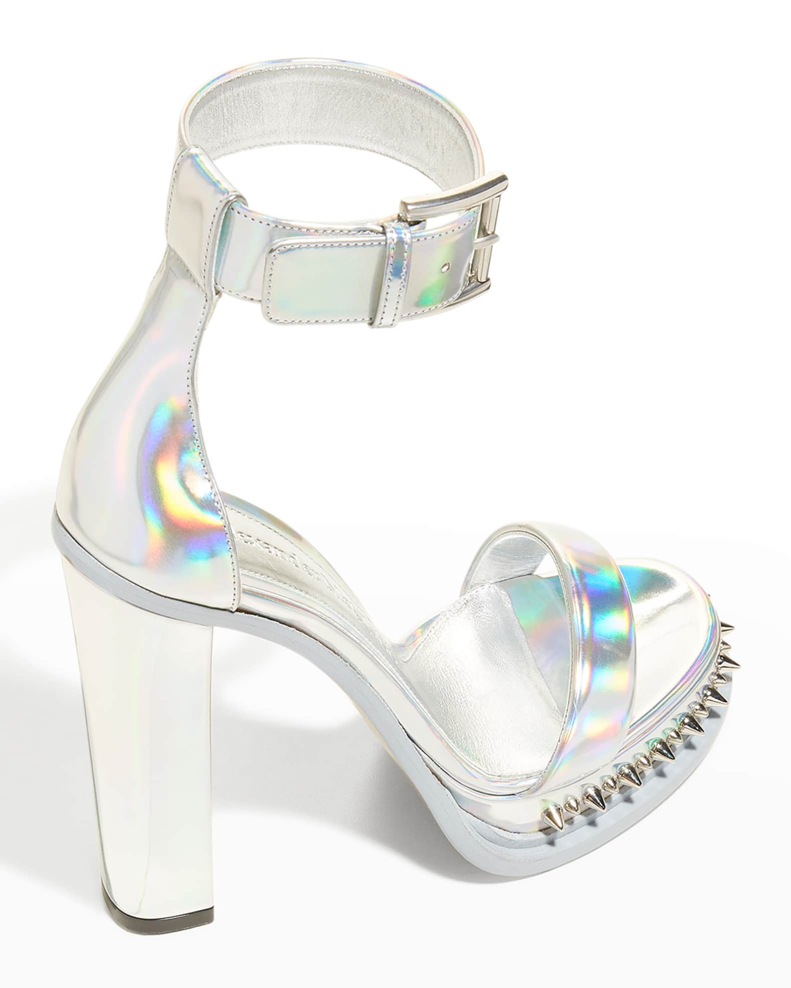 Alexander McQueen Punk Iridescent Ankle-Strap Platform Sandals | Neiman ...