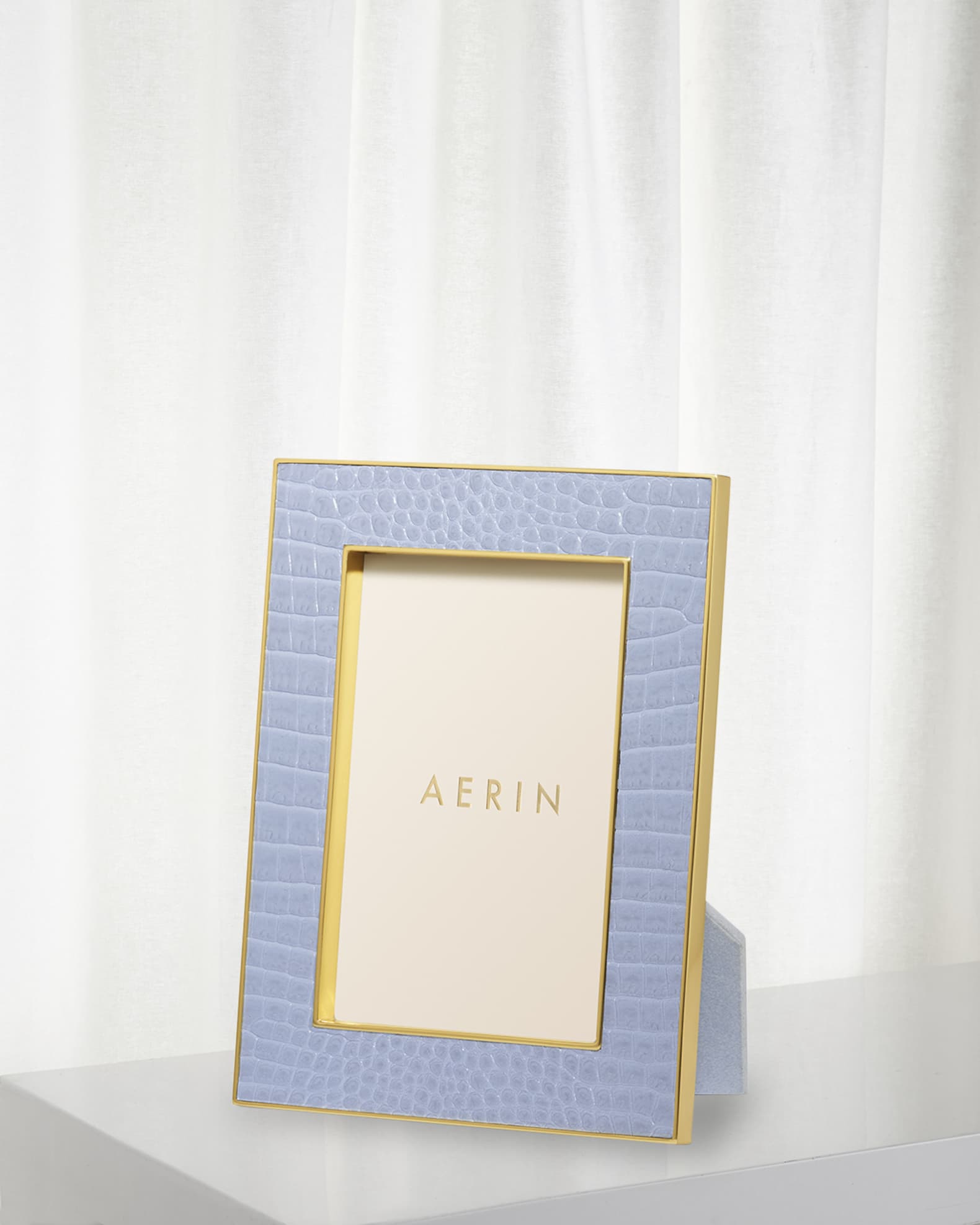 Aerin Classic Croc Leather Frame, 4" x 6" | Neiman Marcus