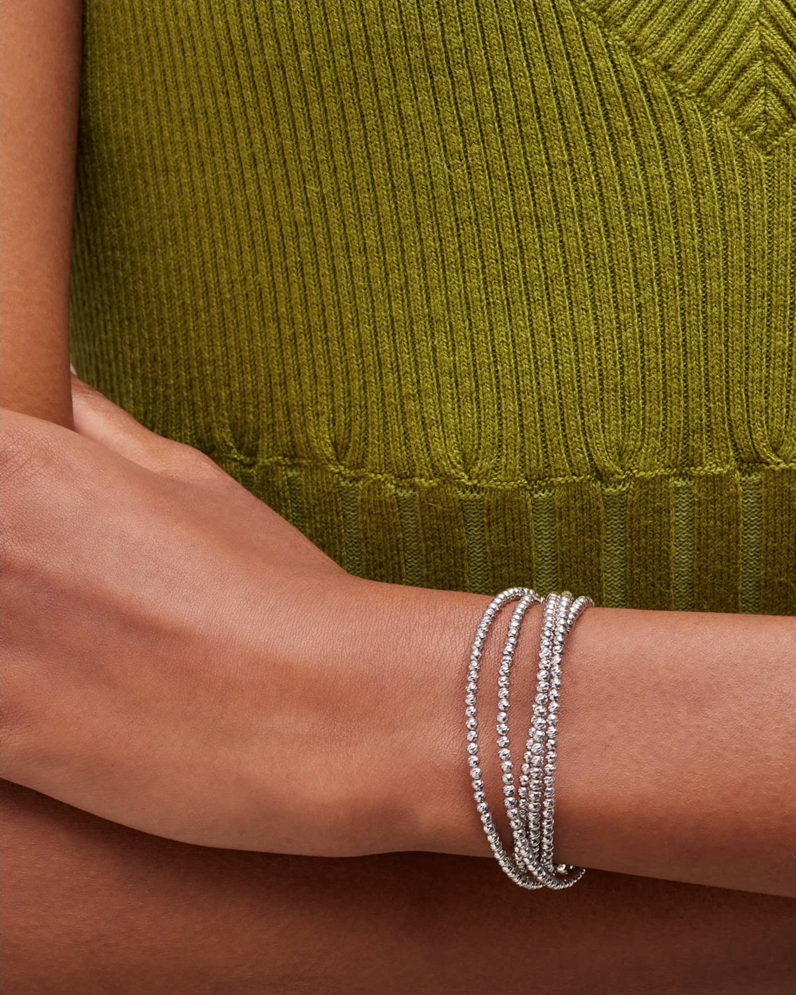 Platinum Born Platinum Loop Bracelet, 32.5"L | Neiman Marcus