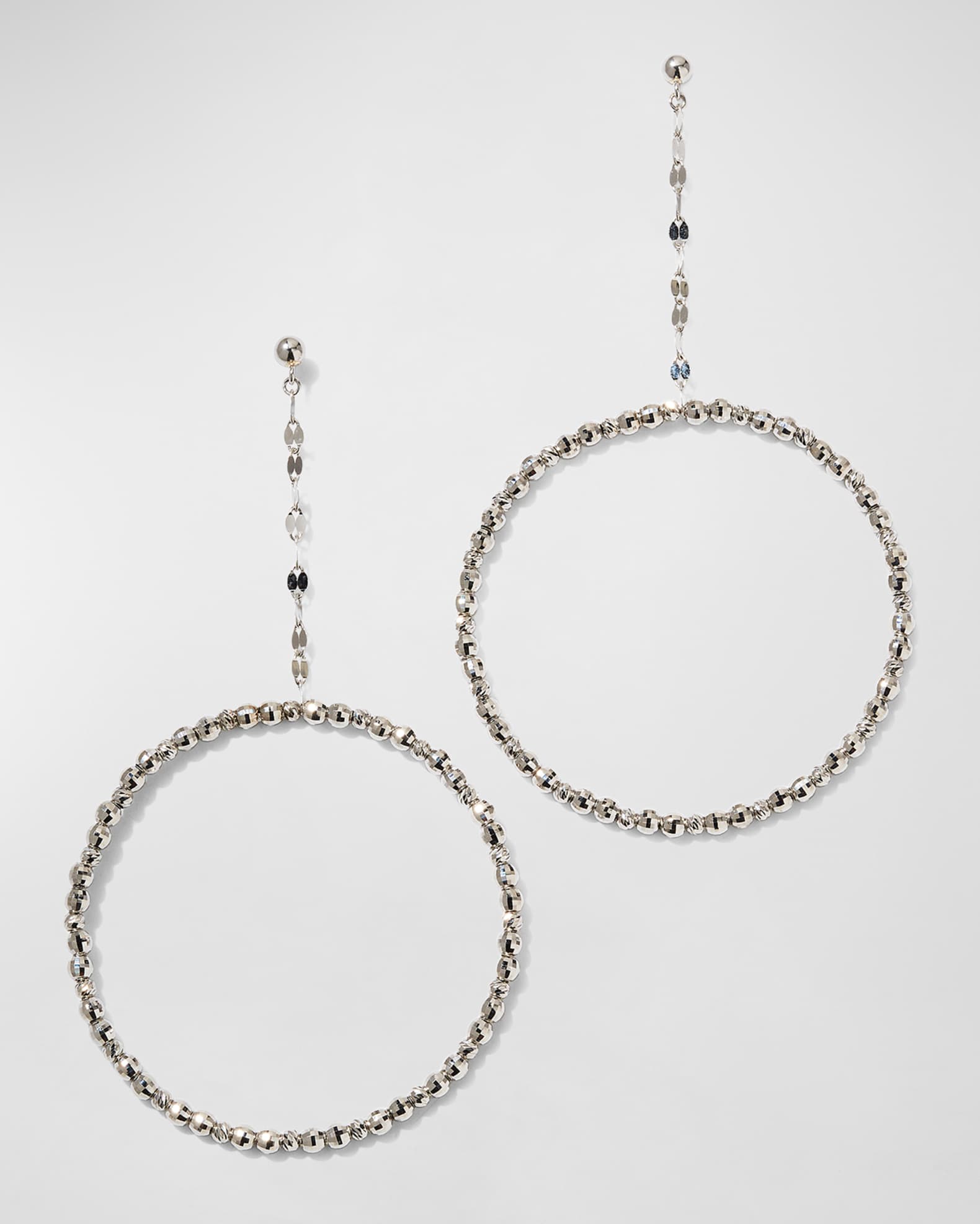Platinum Born Platinum Drop Hoop Earrings | Neiman Marcus
