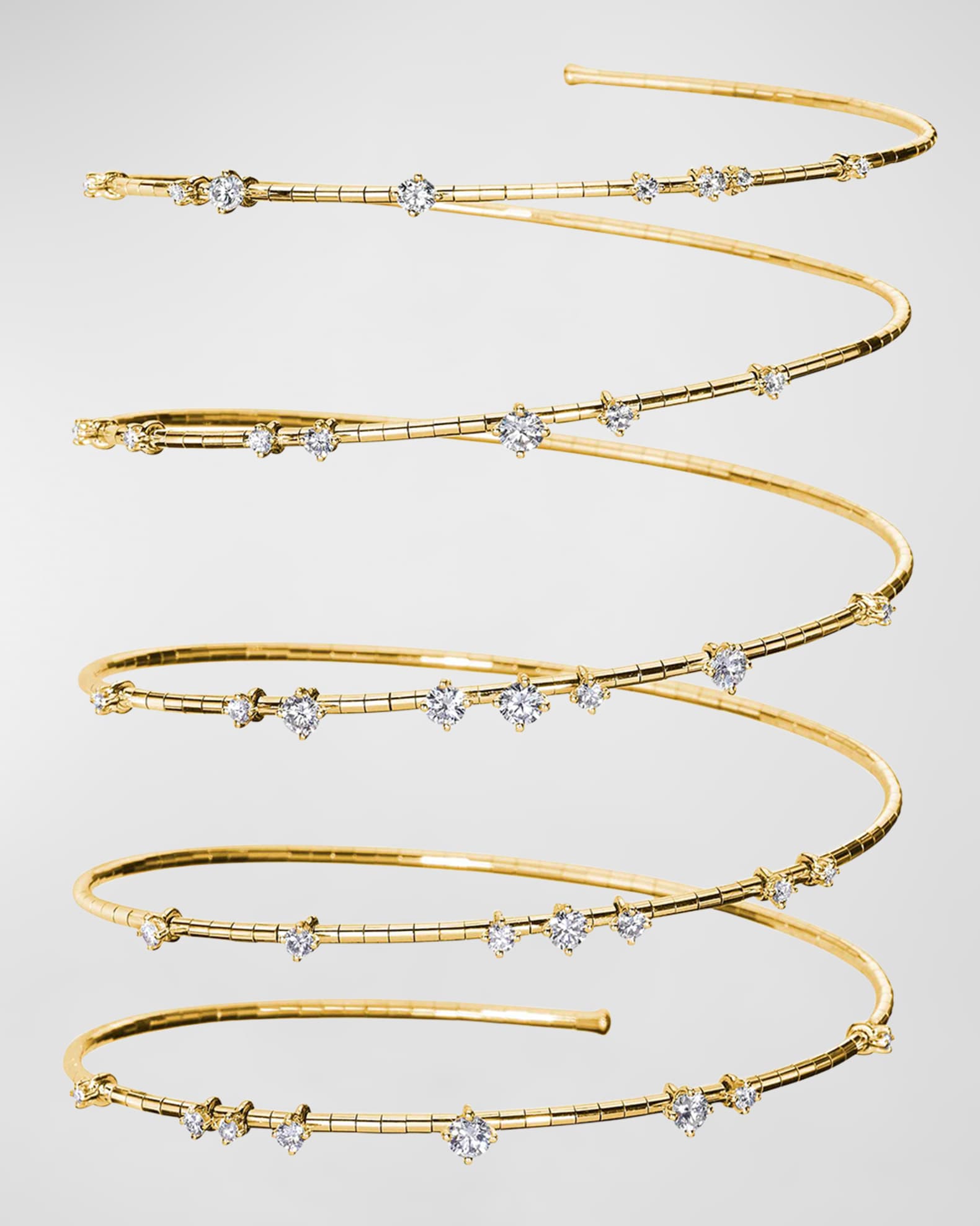 Mattia Cielo 18k Yellow Gold Spiral Diamond Bracelet | Neiman Marcus