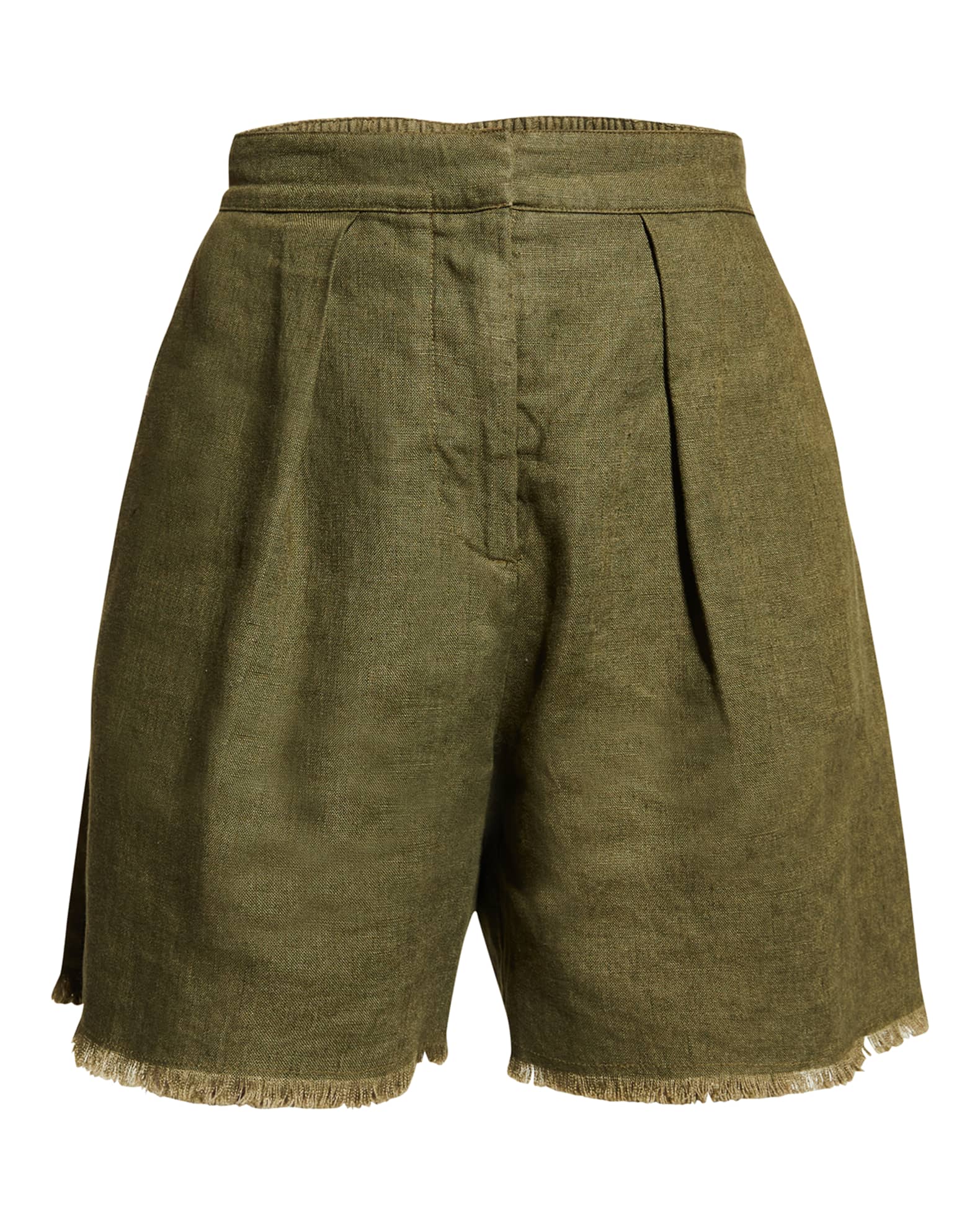 ATM Anthony Thomas Melillo Linen Pleated Wide-Leg Shorts | Neiman Marcus