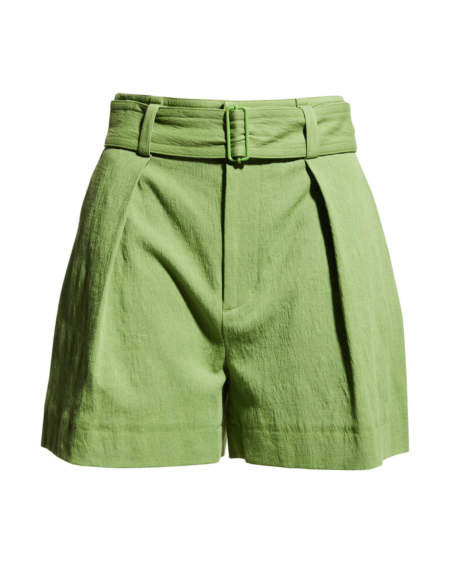 Vince Belted Twill Shorts | Neiman Marcus