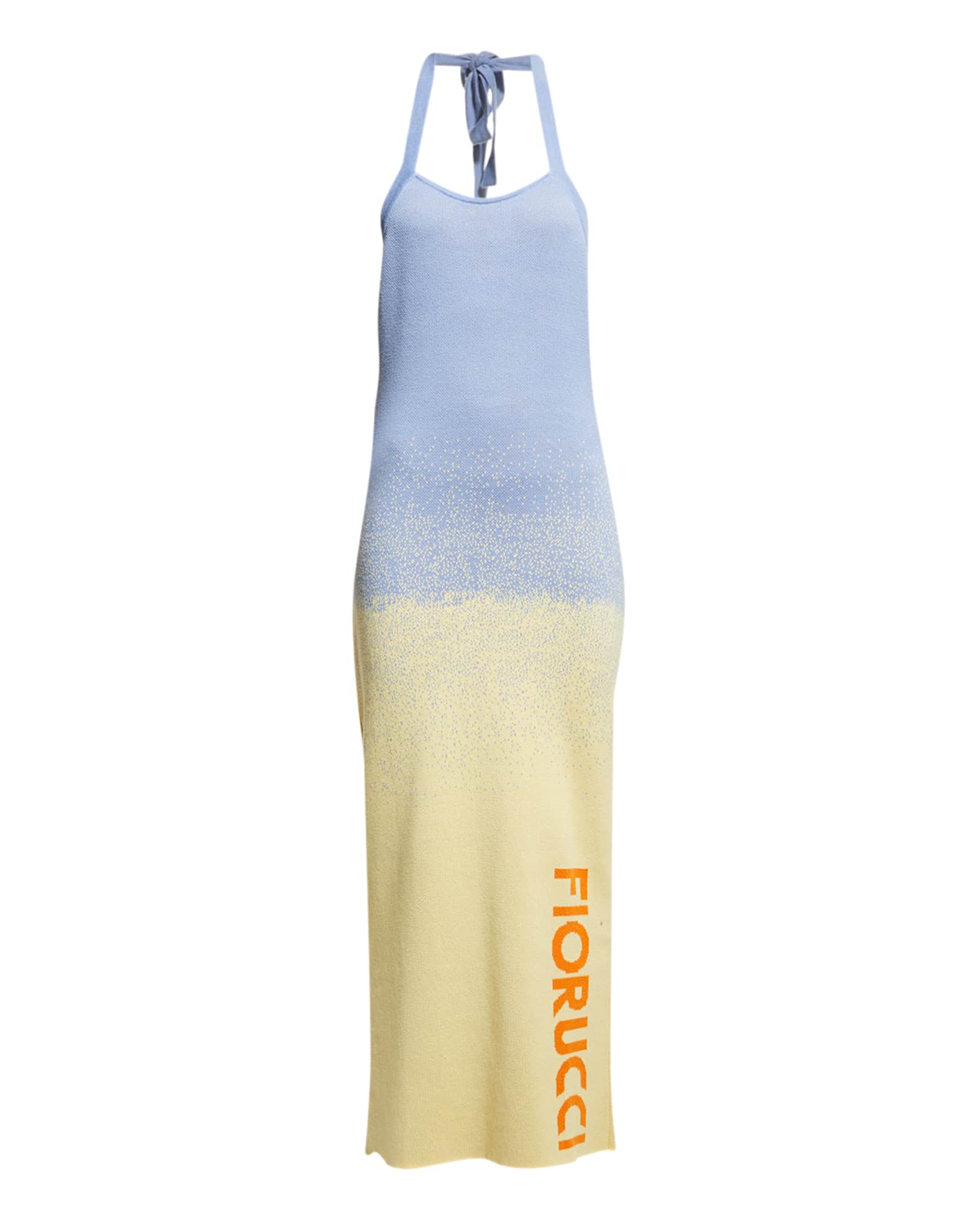 Fiorucci Knit Halter Midi Dress with Logo | Neiman Marcus