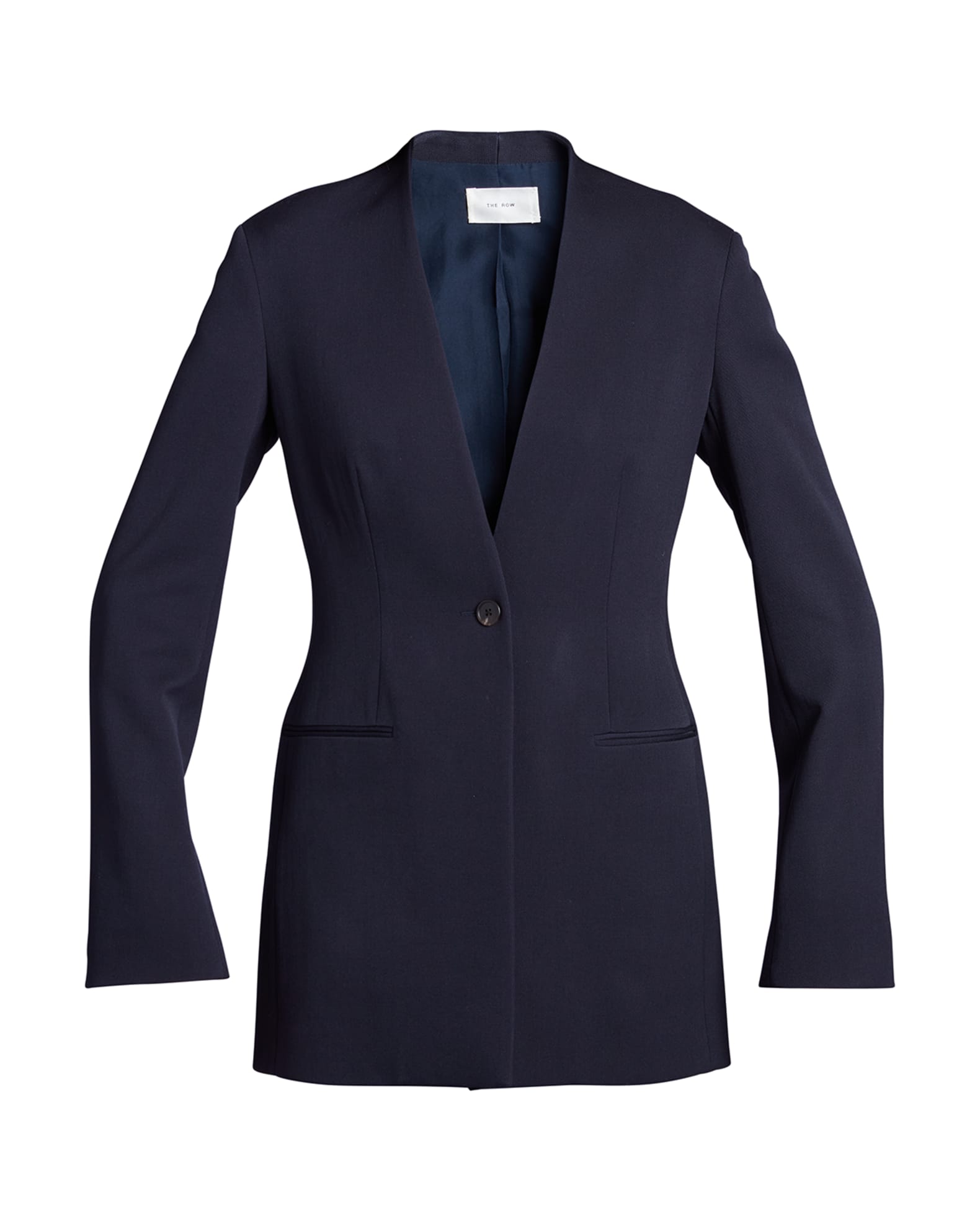 THE ROW Roleen One-Button Tailored Wool Jacket | Neiman Marcus
