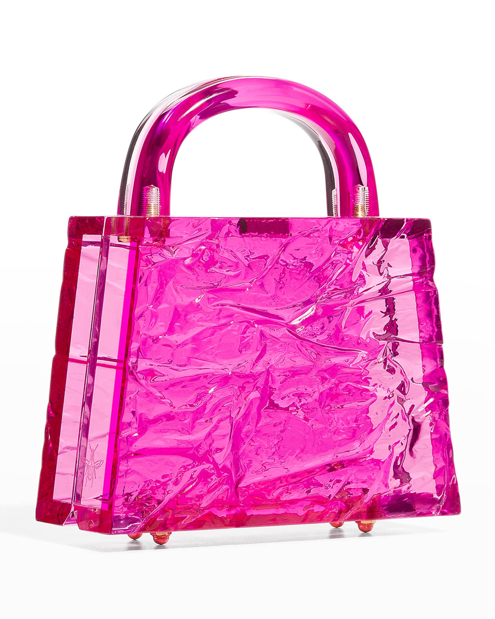 L'Afshar Eva Crushed Ice Top-Handle Bag | Neiman Marcus