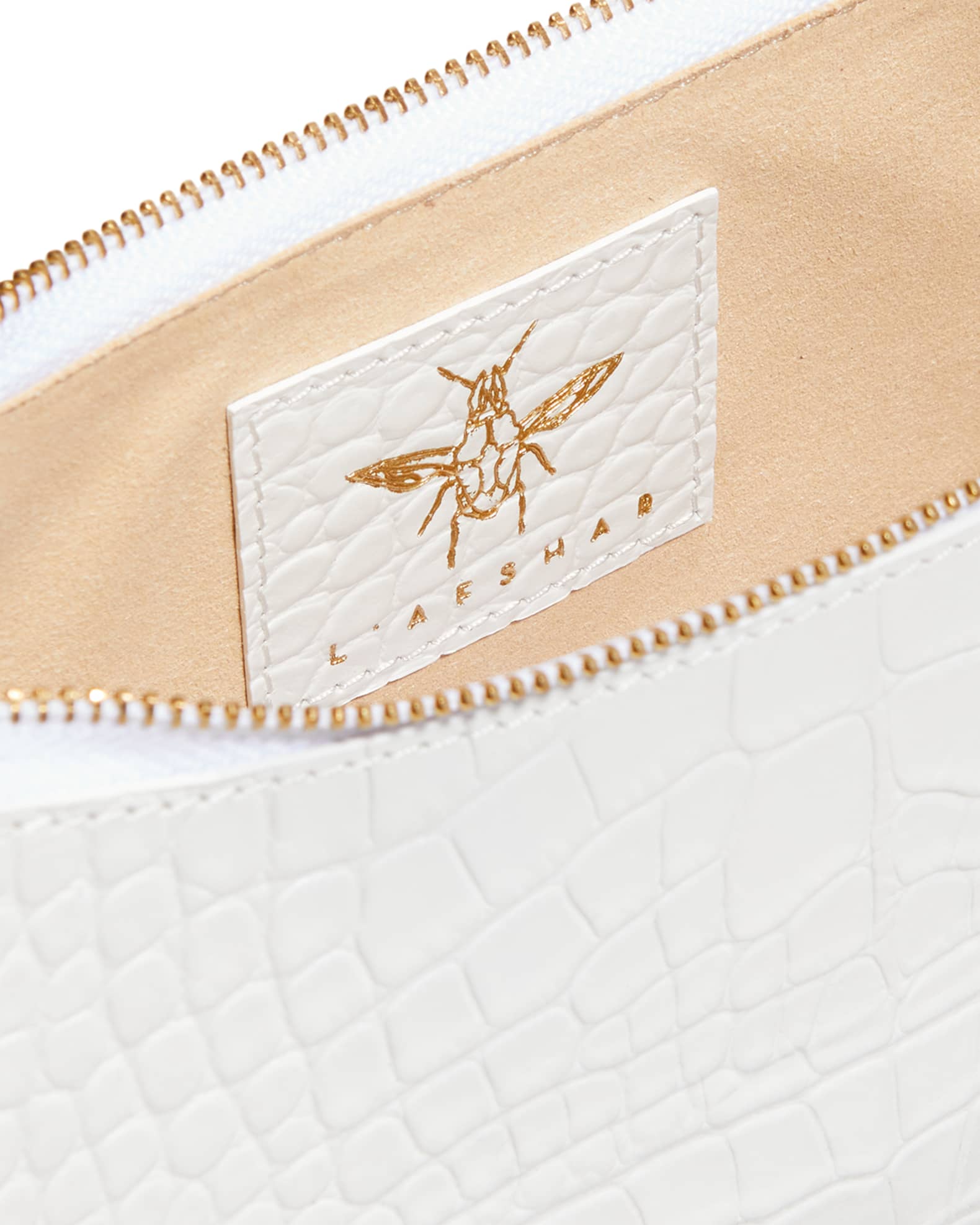 L'Afshar Gabi Croc-Embossed Chain Shoulder Bag | Neiman Marcus