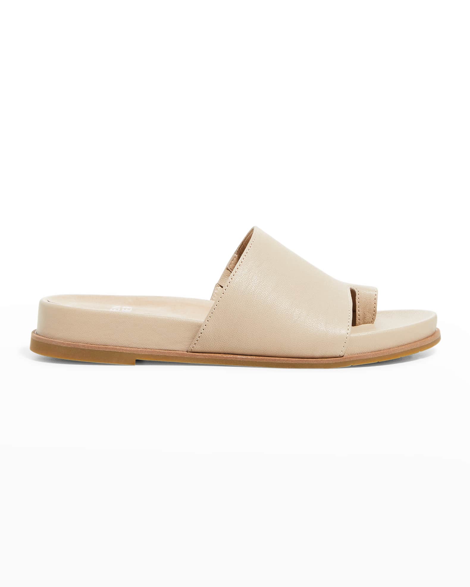 Eileen Fisher Leather Toe-Ring Slide Sandals | Neiman Marcus