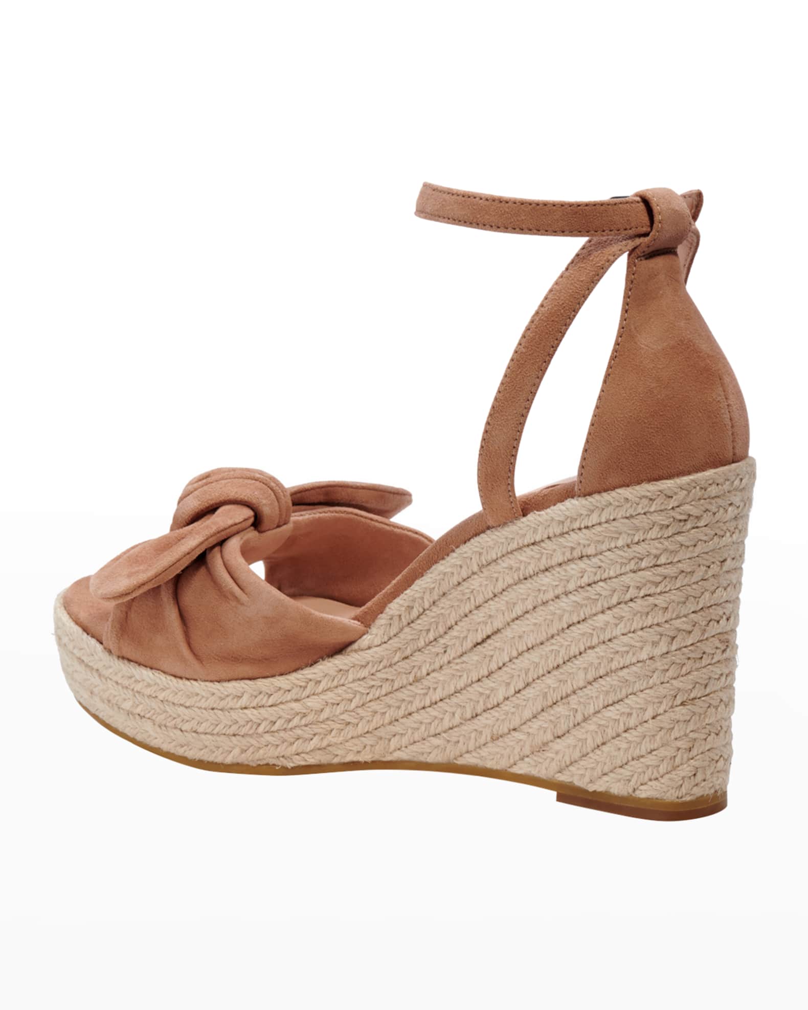 kate spade new york tianna suede bow wedge espadrille sandals | Neiman ...