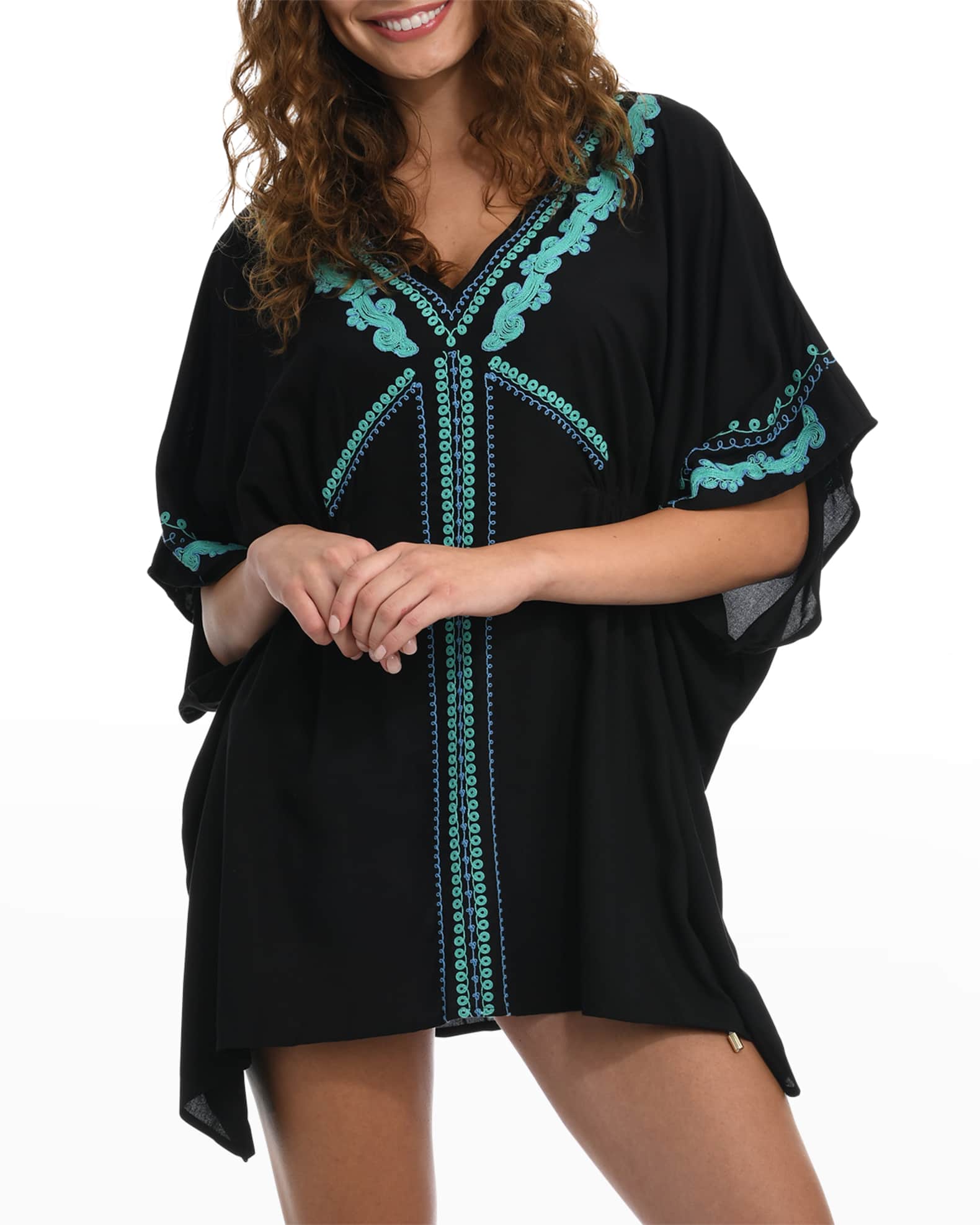 Sunshine 79 Short Embroidered Caftan Dress | Neiman Marcus