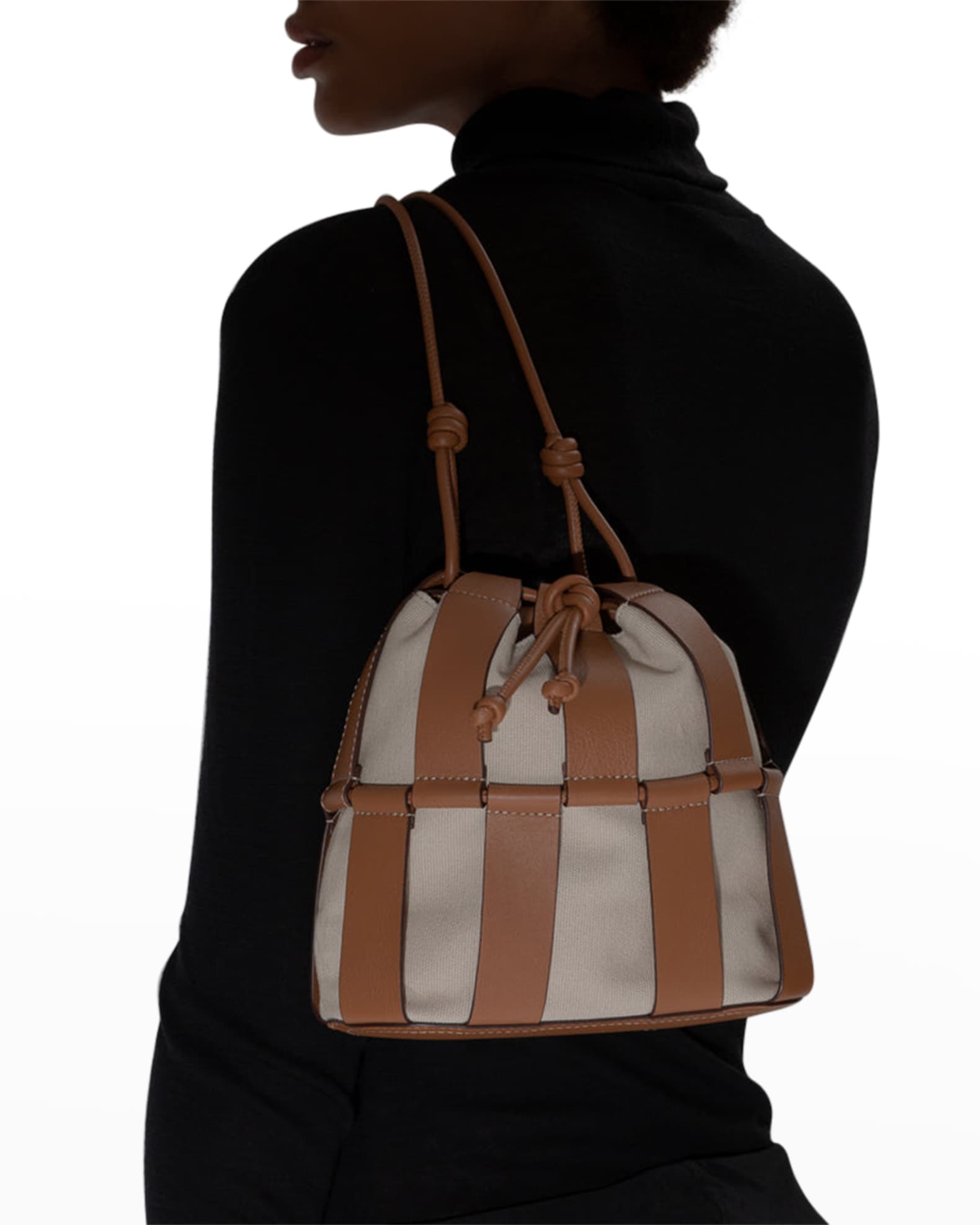HEREU Llinera Caged Bucket Drawstring Bag | Neiman Marcus