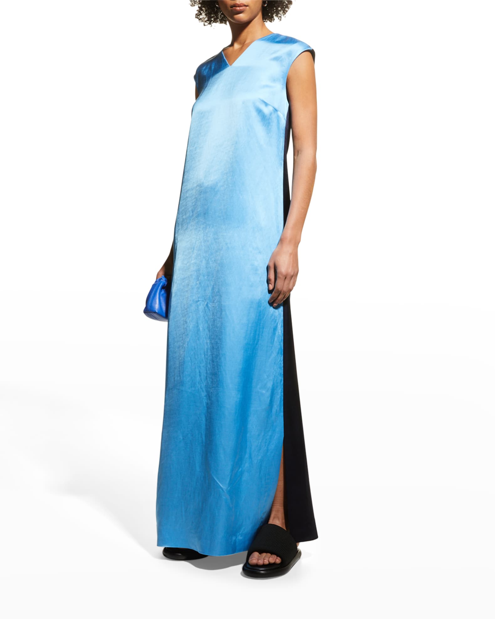 PARTOW Sloane Bicolor Satin Maxi Dress | Neiman Marcus