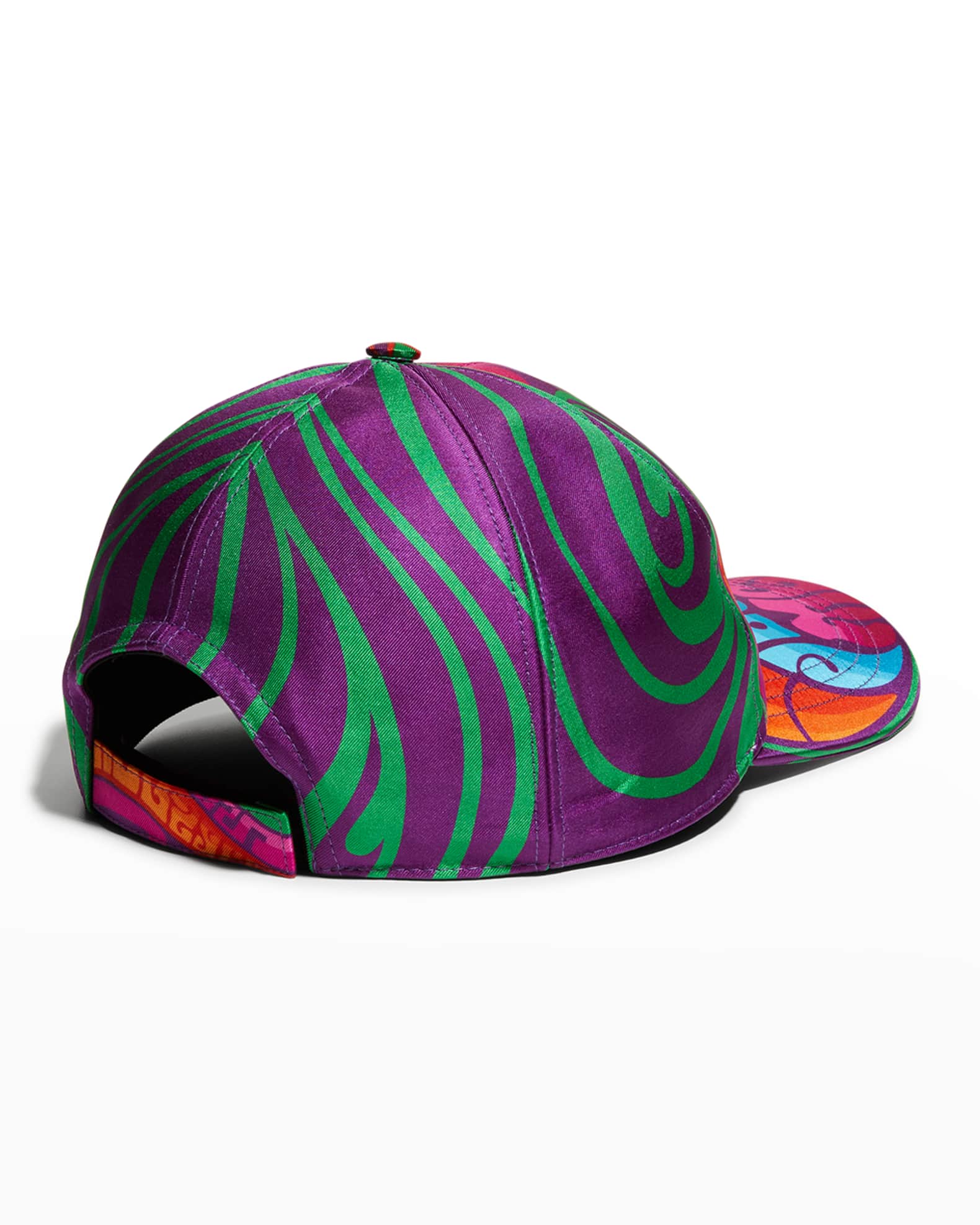 Versace Men's Multicolor Graphic Logo Silk Baseball Cap | Neiman Marcus