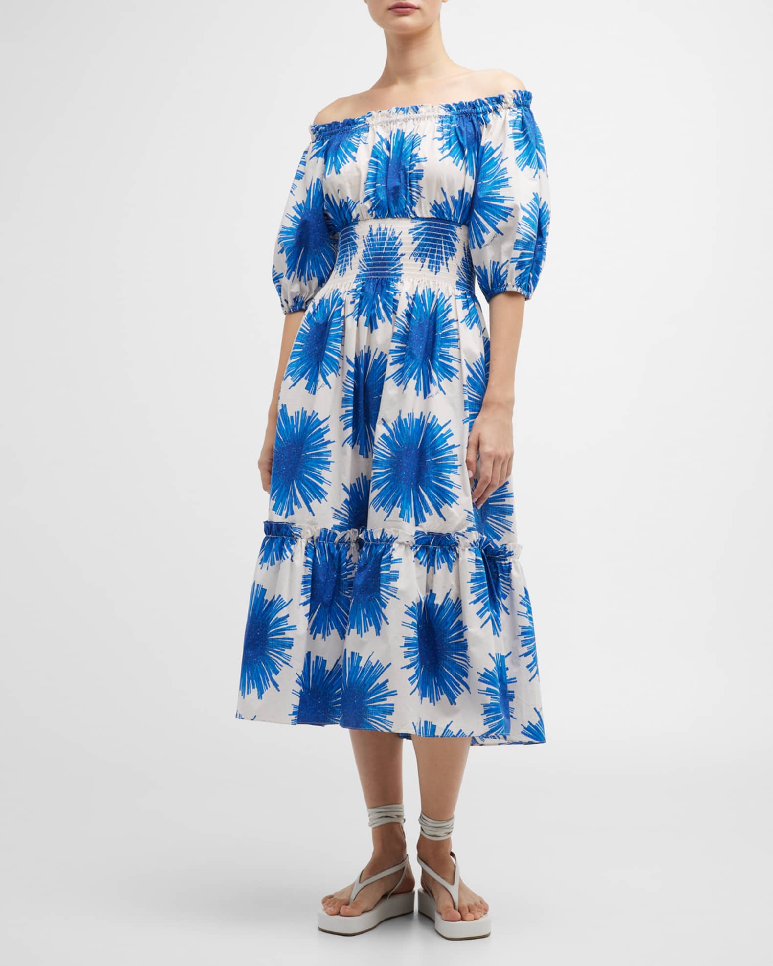 Cara Cara Mimi Off-Shoulder Midi Dress | Neiman Marcus