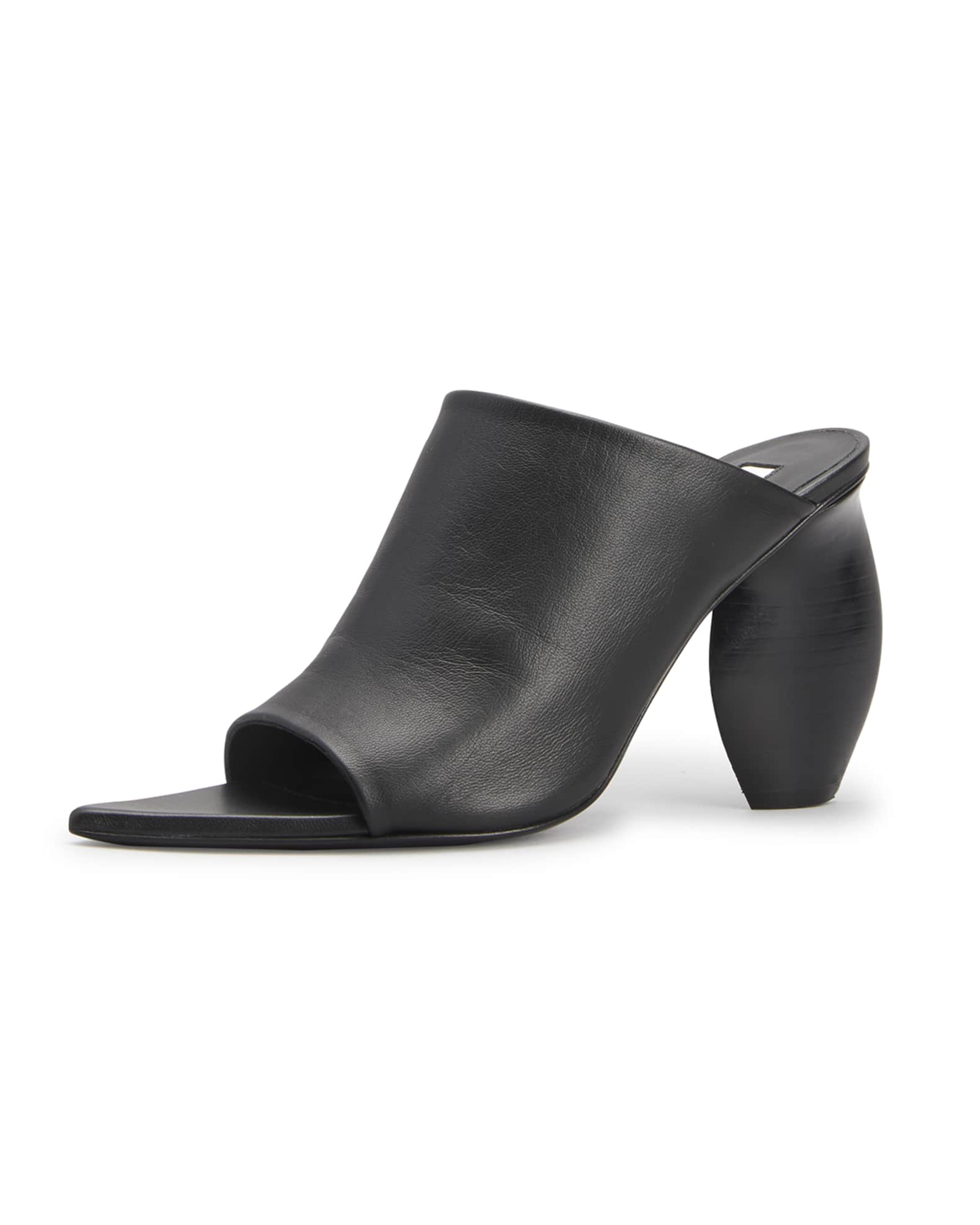 Jil Sander Napa Architectural-Heel Mule Sandals | Neiman Marcus