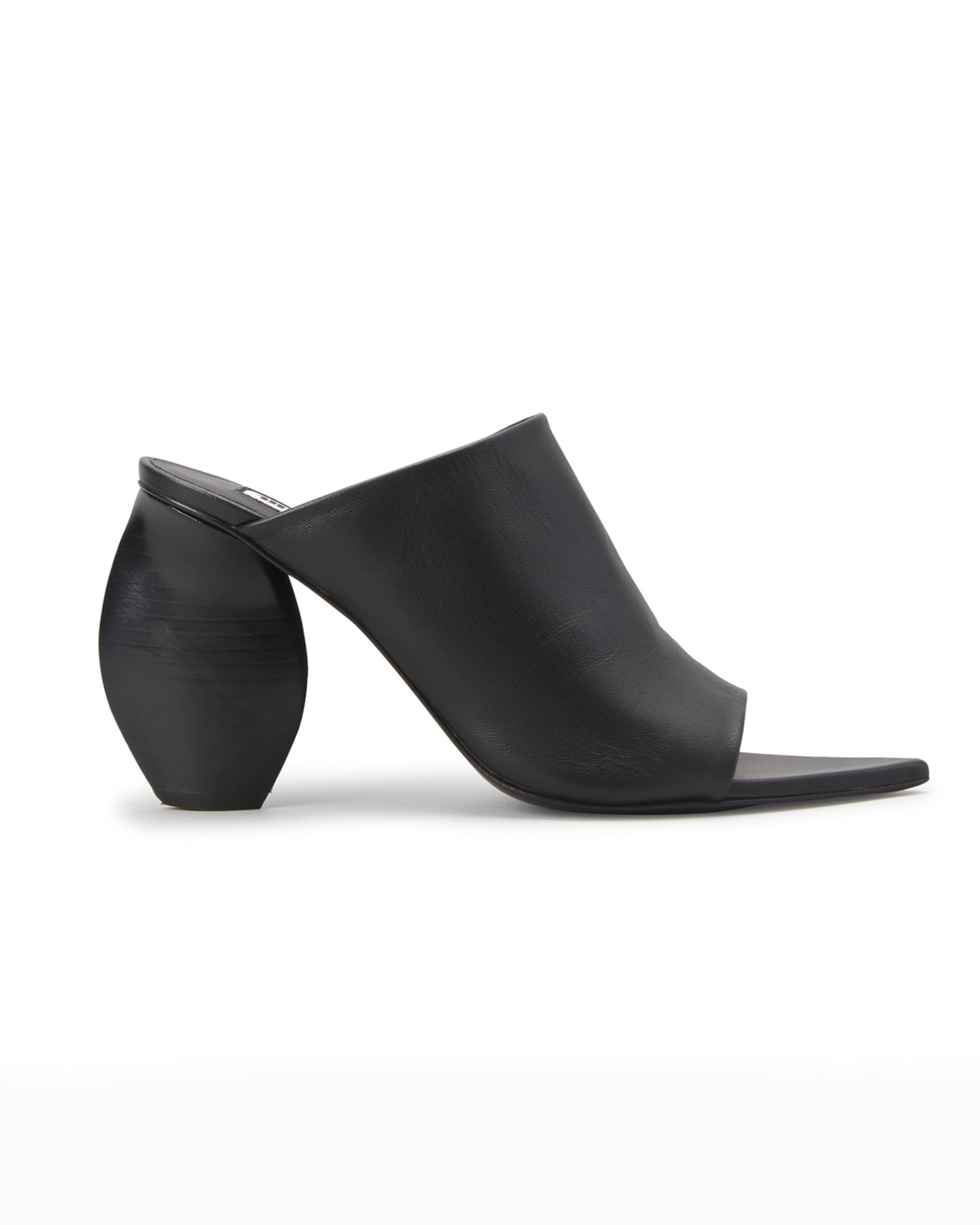 Jil Sander Napa Architectural-Heel Mule Sandals | Neiman Marcus
