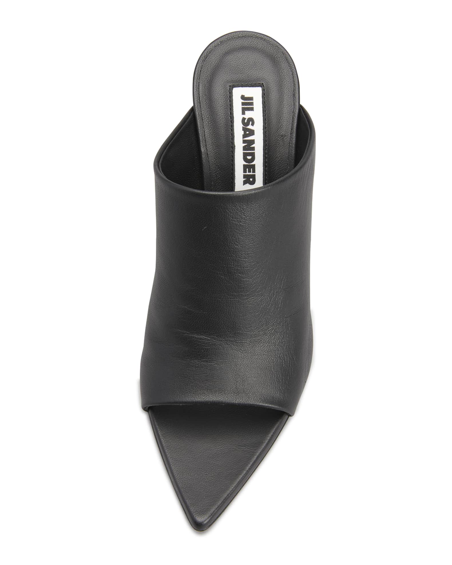 Jil Sander Napa Architectural-Heel Mule Sandals | Neiman Marcus