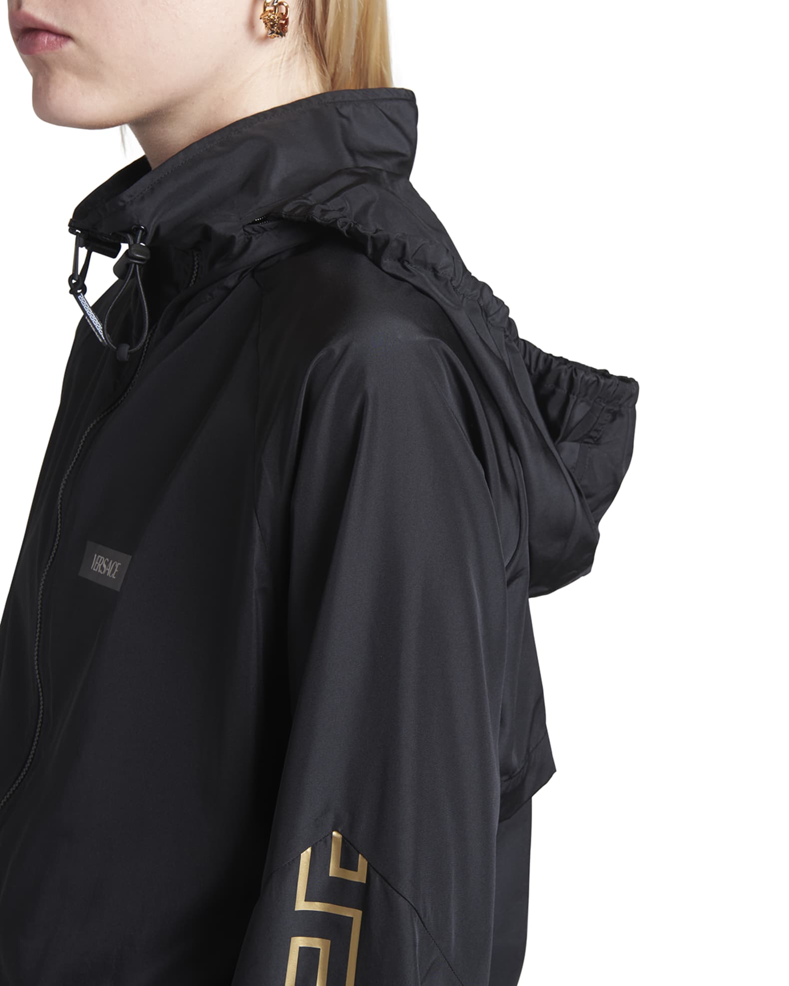 Versace Iconic Greca Hooded Track Jacket | Neiman Marcus