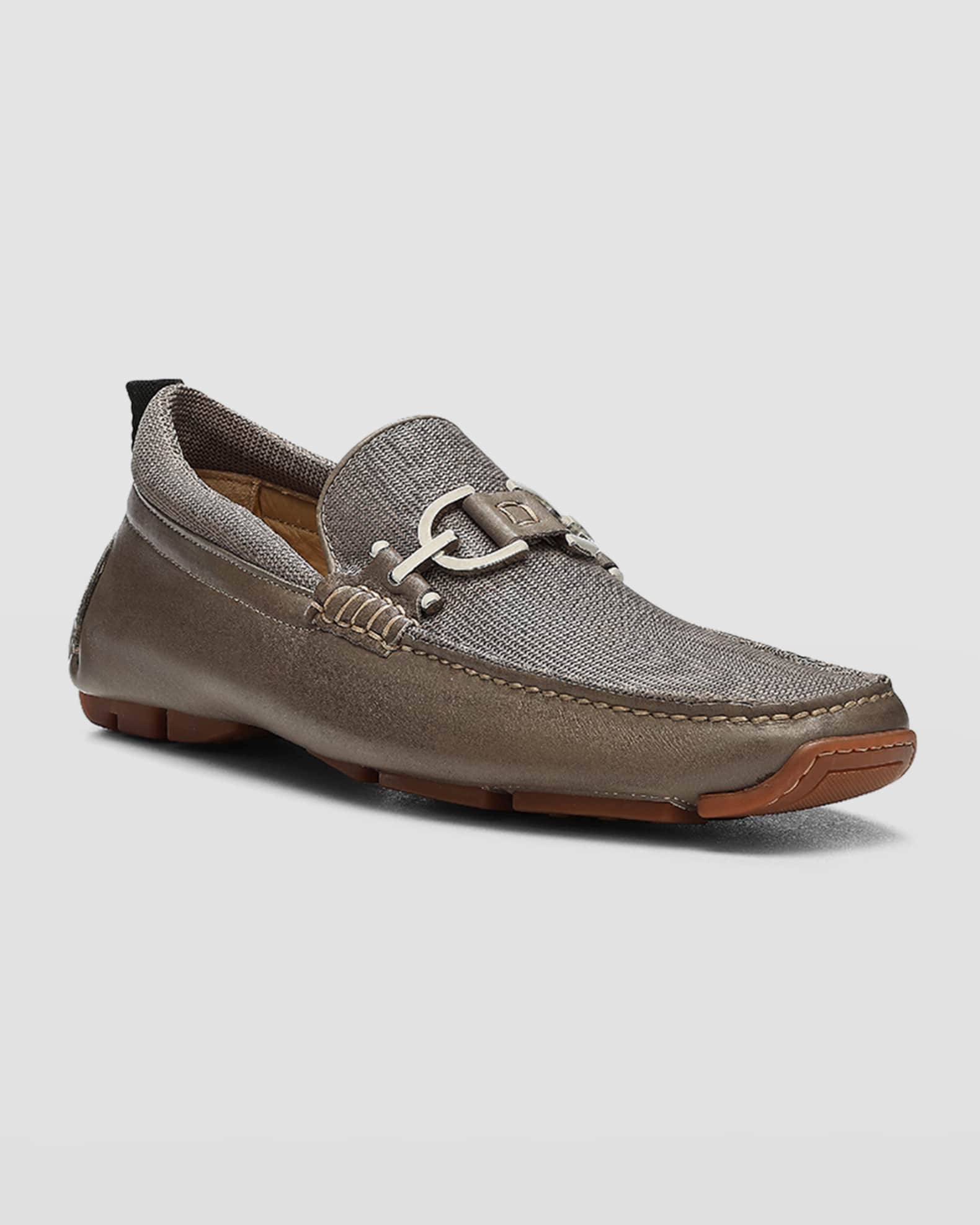 Donald Pliner Men's Darcy Leather & Mesh Drivers | Neiman Marcus