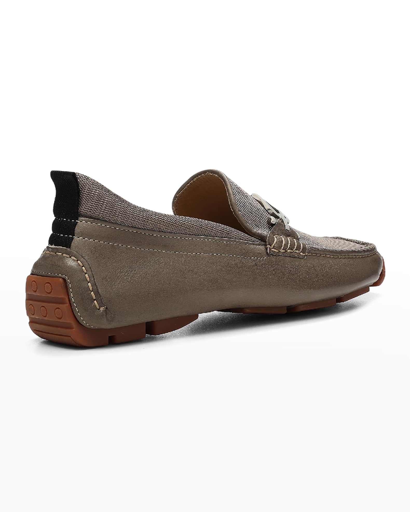 Donald Pliner Men's Darcy Leather & Mesh Drivers | Neiman Marcus