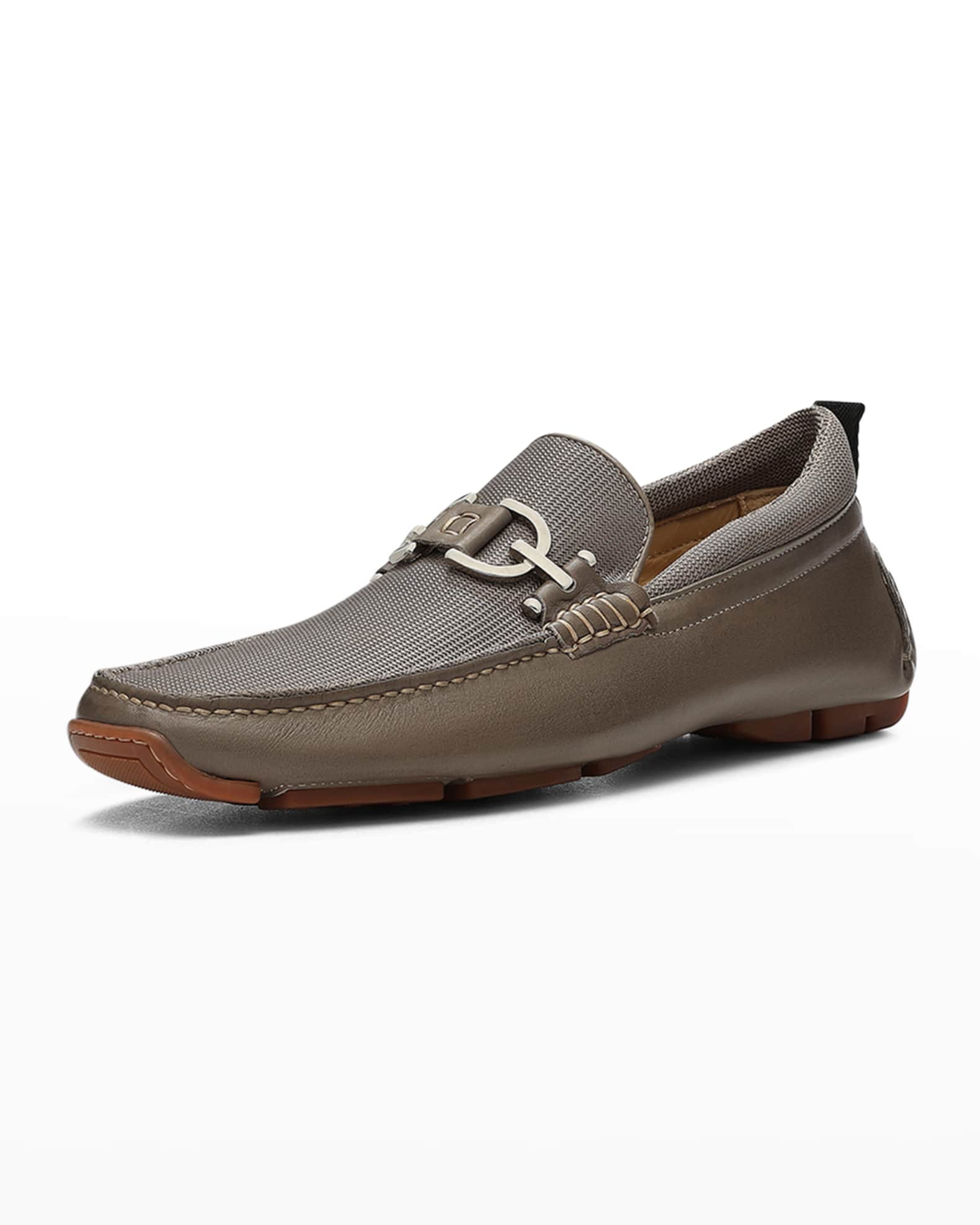Donald Pliner Men's Darcy Leather & Mesh Drivers | Neiman Marcus