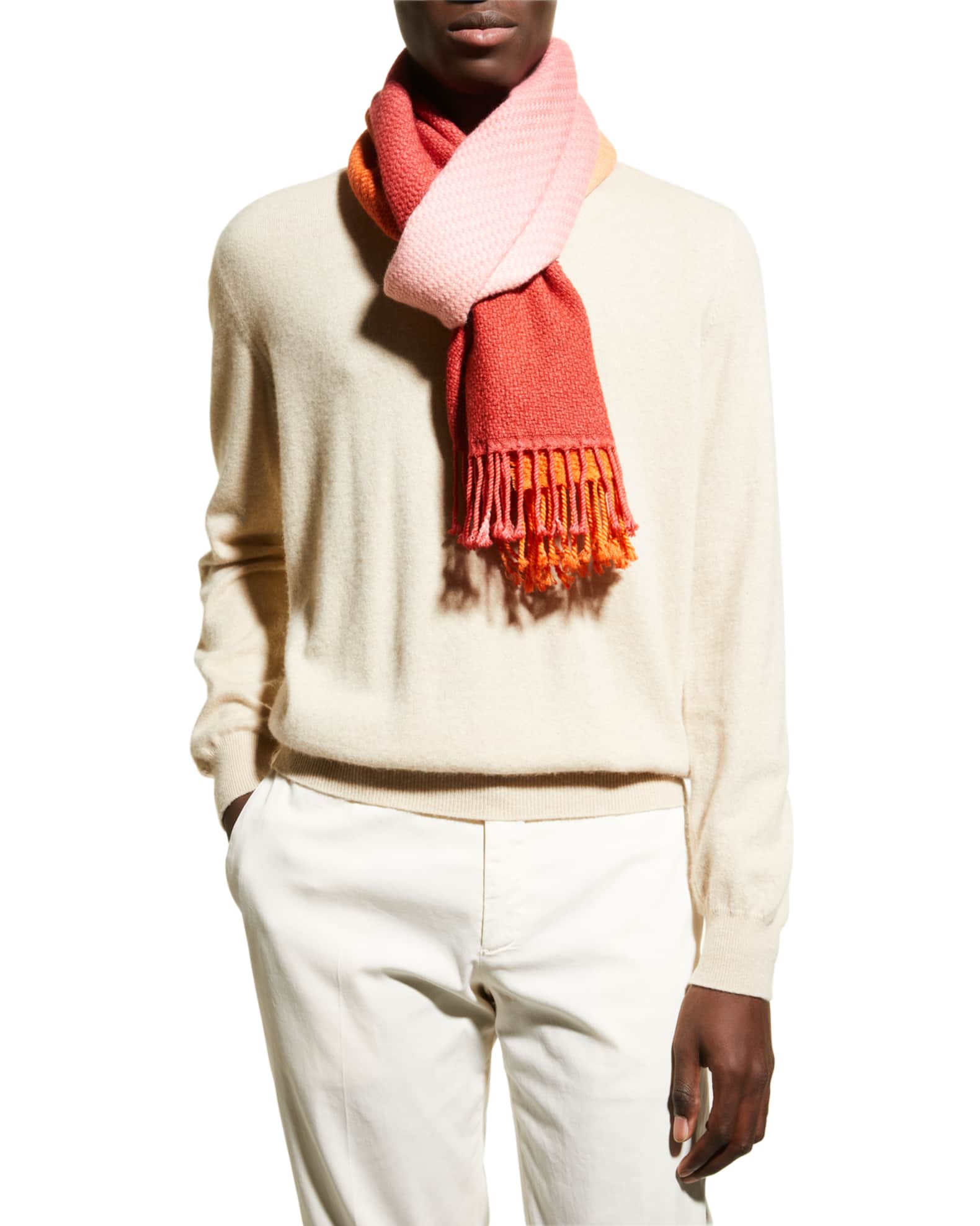 Alonpi Men's Cashmere Degradé Rectangle Scarf | Neiman Marcus
