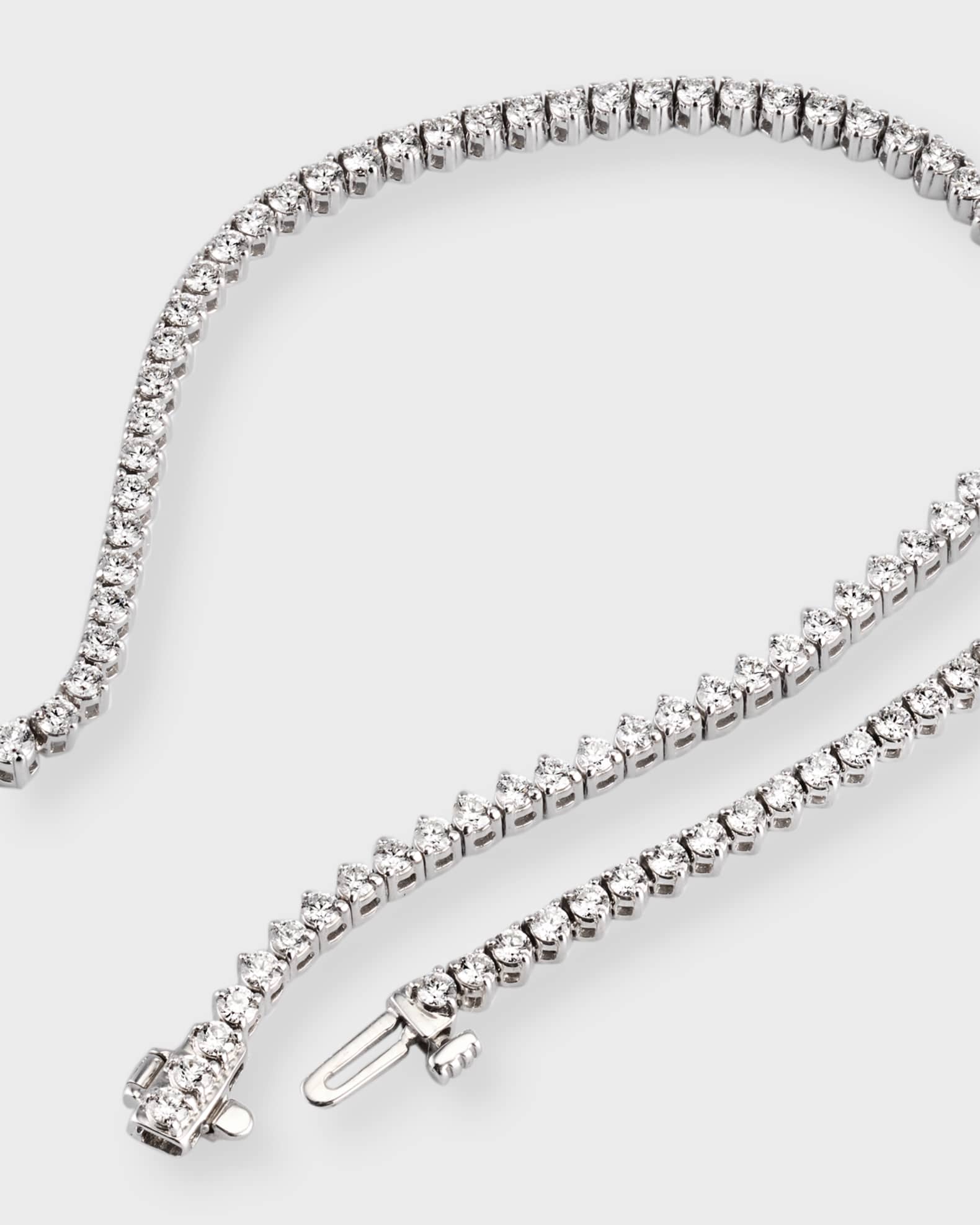 Neiman Marcus Diamonds 18k White Gold Graduated Diamond Necklace, 17"L ...